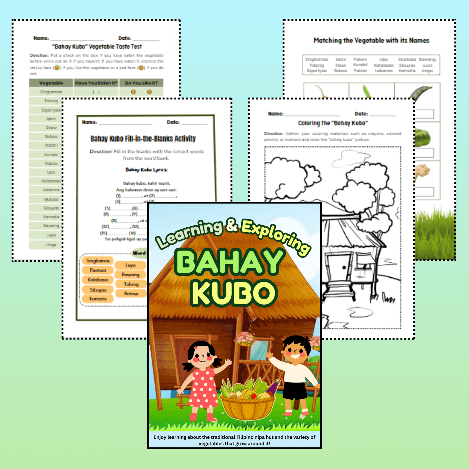 Bahay Kubo Animated Philippine Folk Song This Is A Folk Song Taught