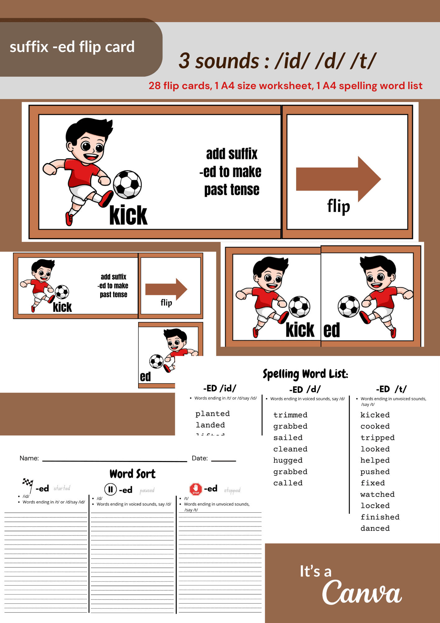 Three Sounds Of Ed Worksheet