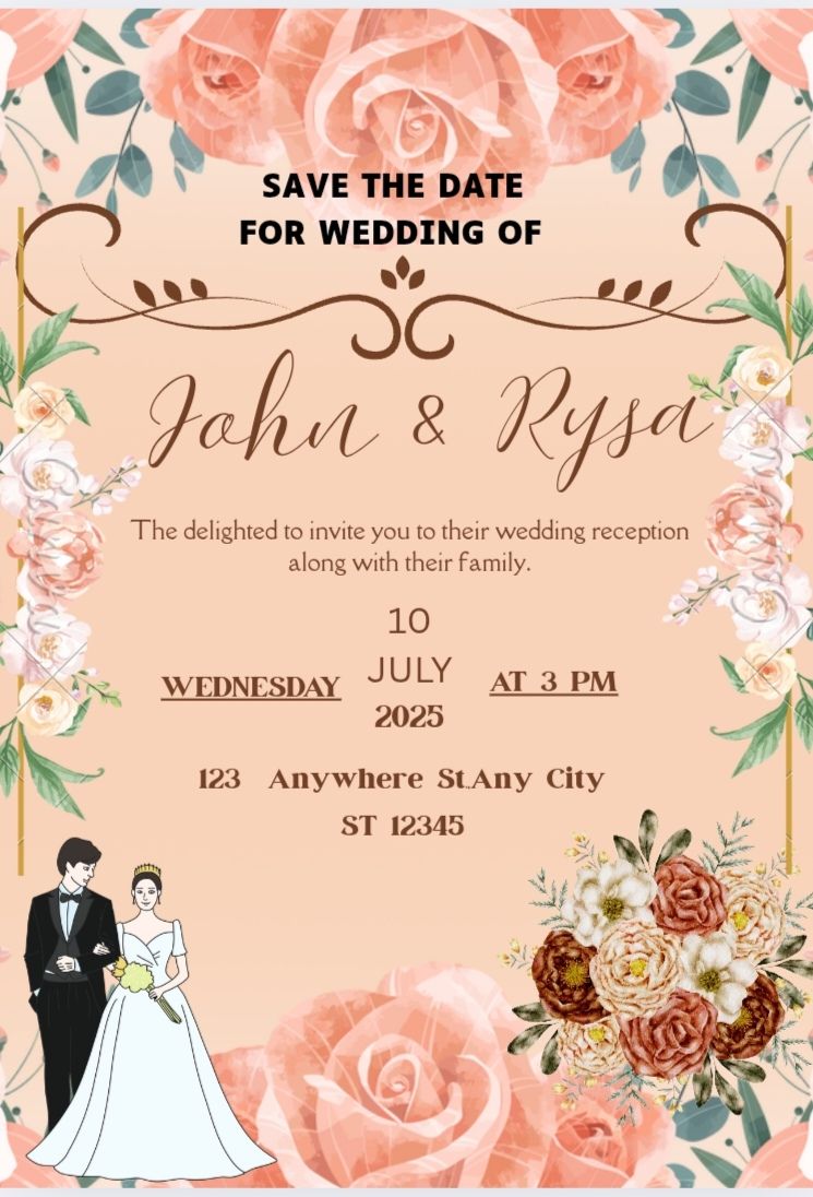 Contoh Invitation Card Wedding Party