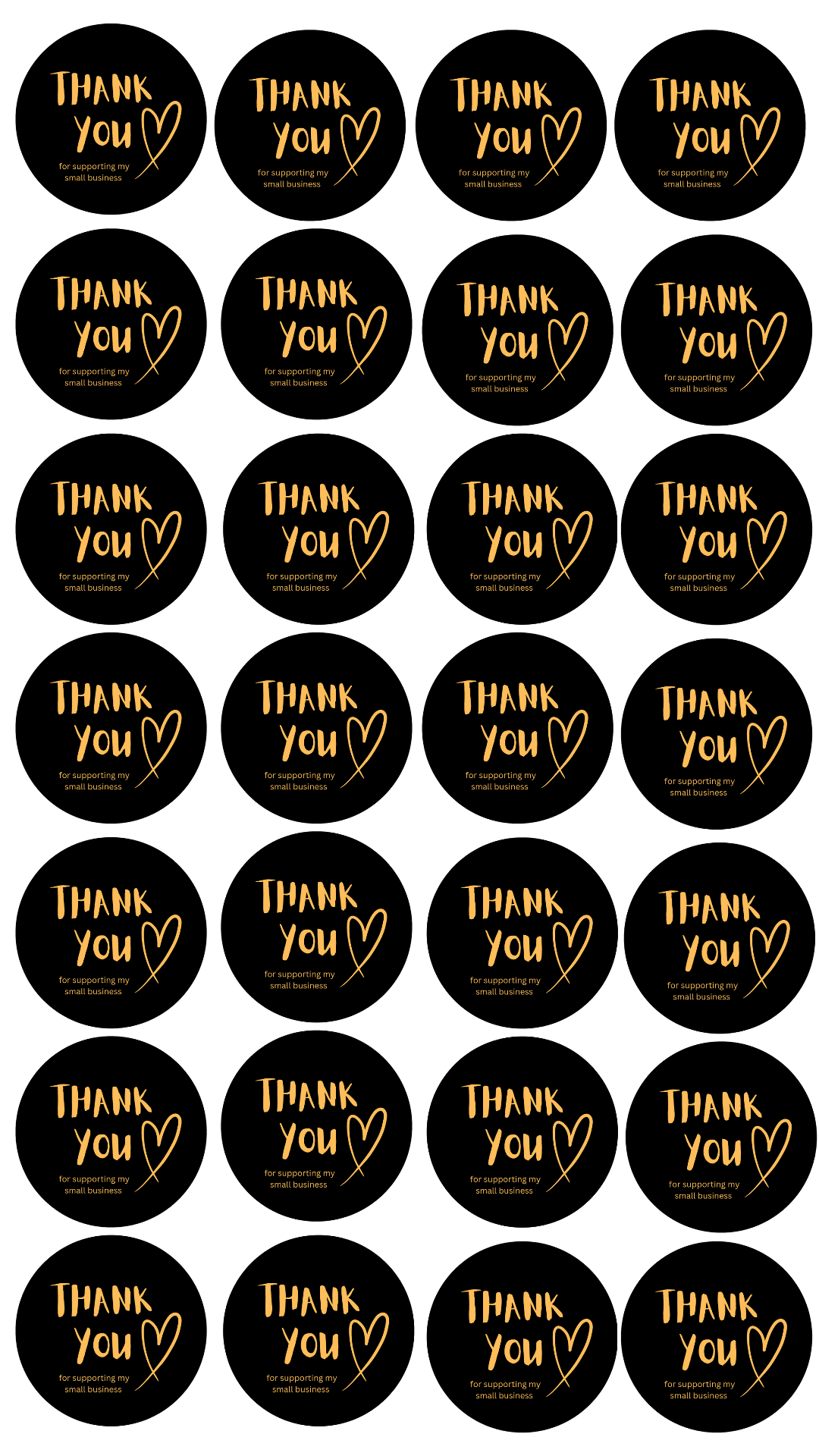 Samples Thank You Stickers Round Thank You Sticker Canva Template