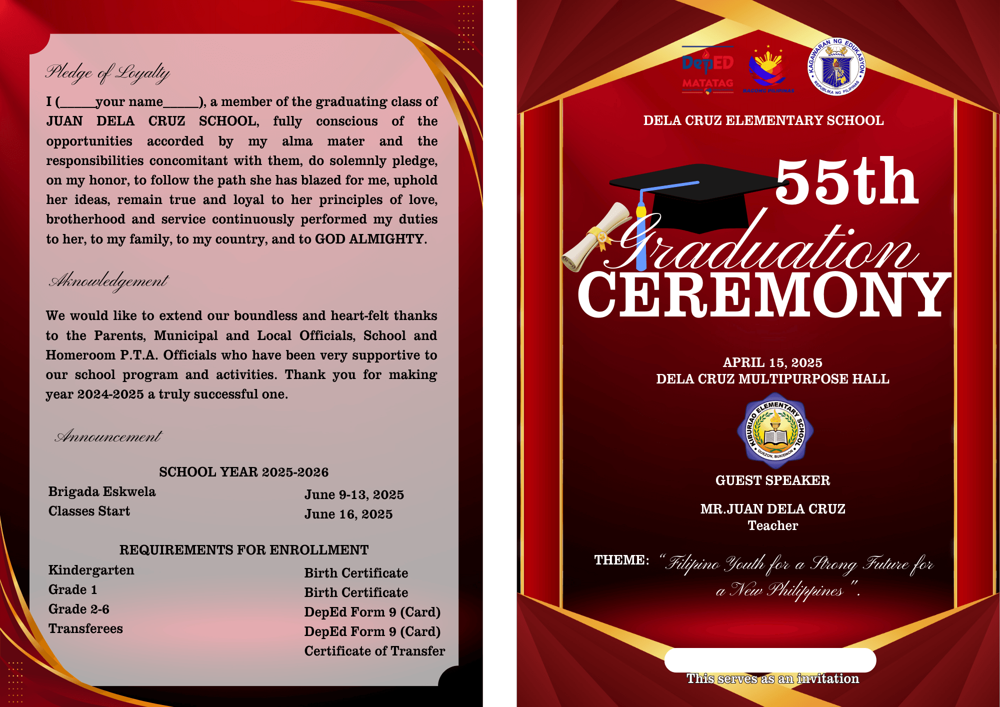Graduation Program Layout Graduation Program Template | Download Here!