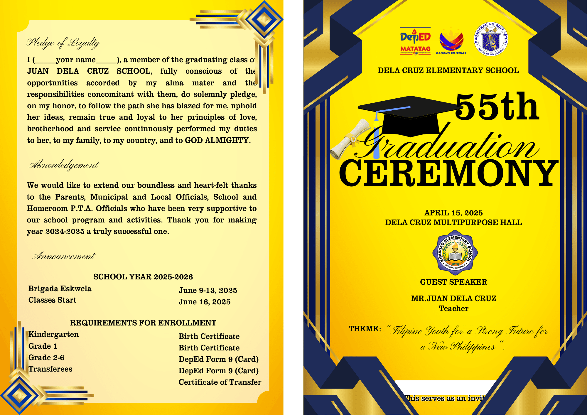 Graduation Program Layout Graduation Program Template | Download Here!