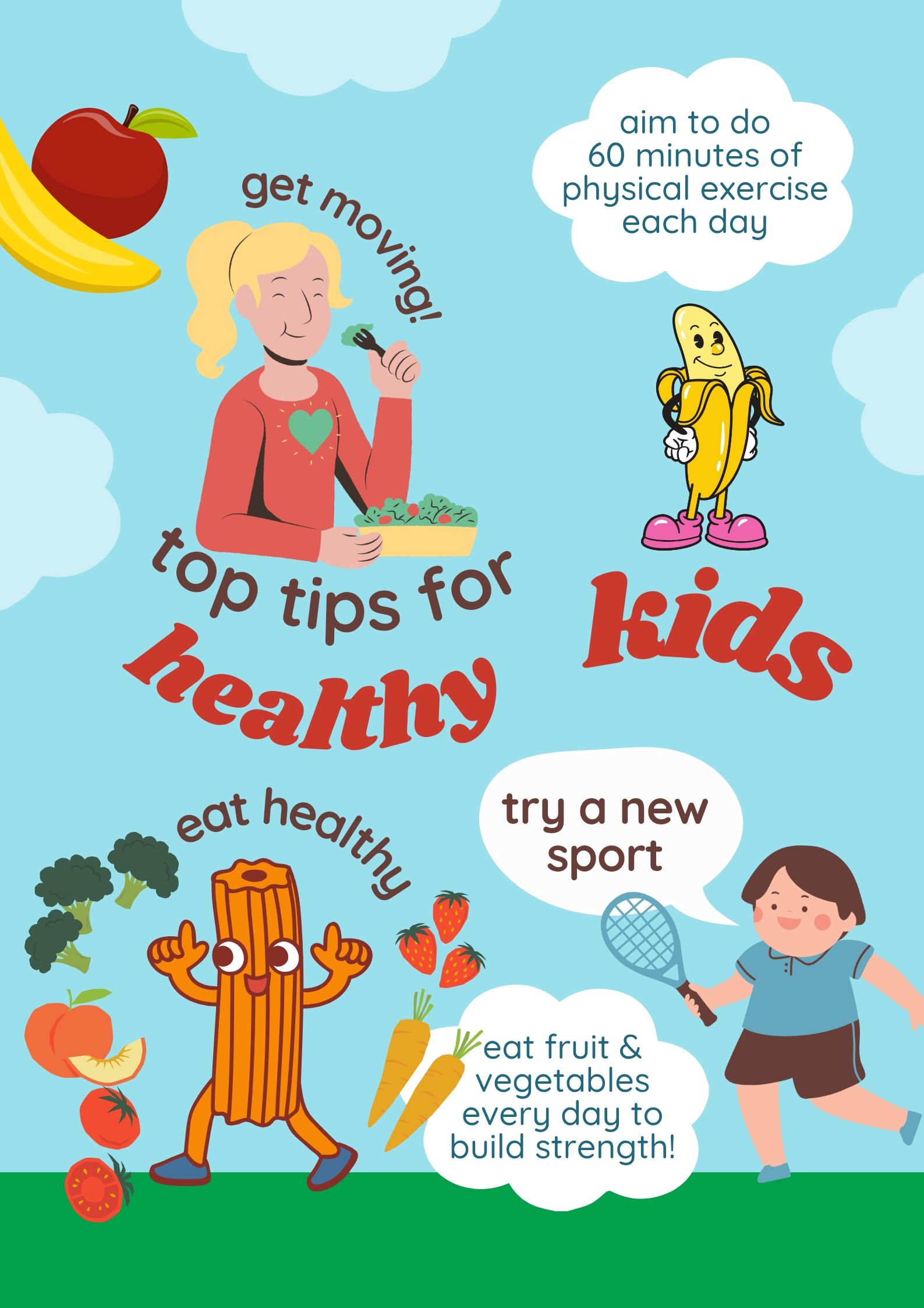 Healthy Living Poster For Kids
