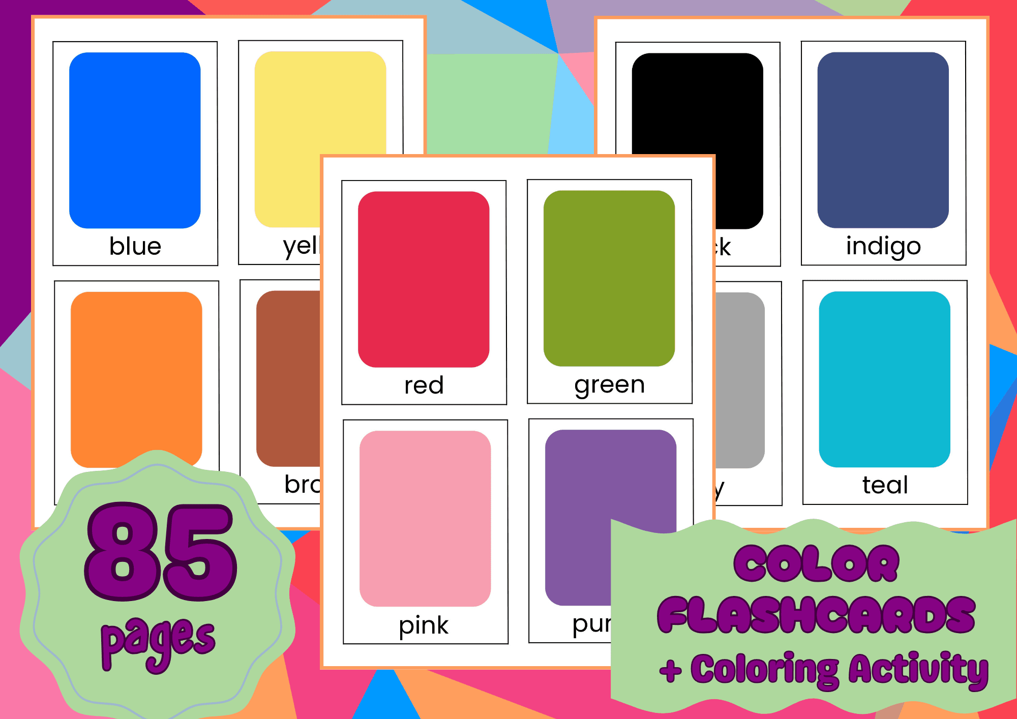 Printable Color Flash Cards Color Learning Printable Flash Cards,