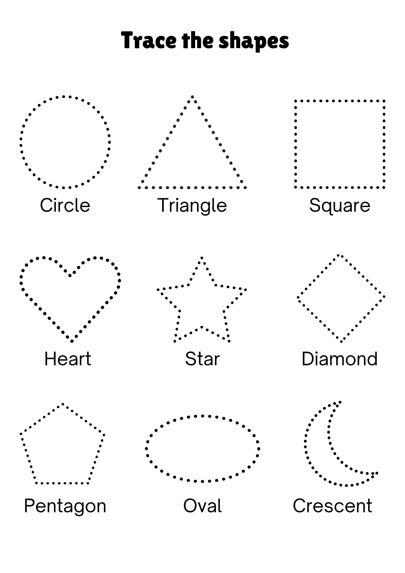 Crescent Worksheets Trace And Color