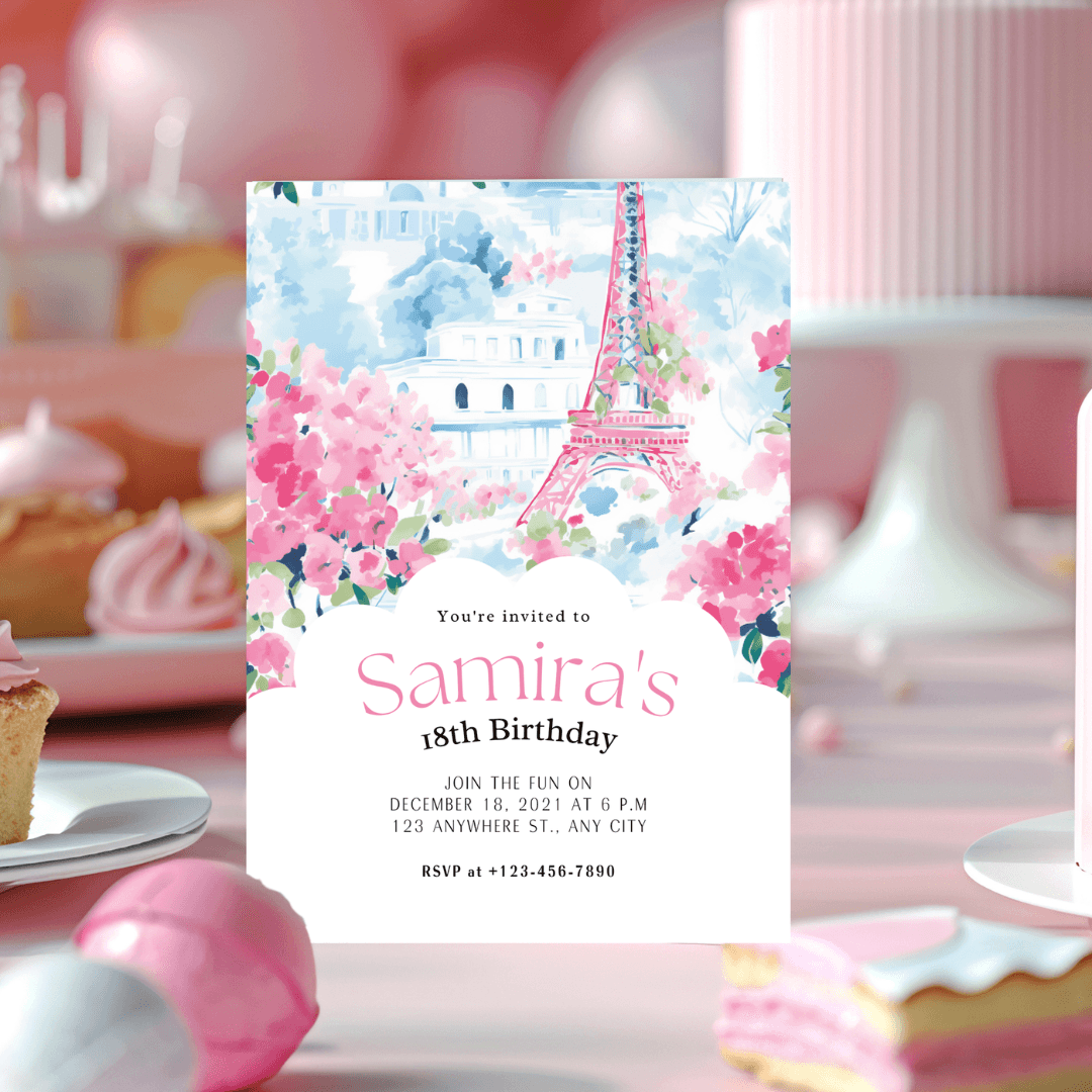 Tea Paris Birthday Invitations Birthday Party Favors Personalized Tea