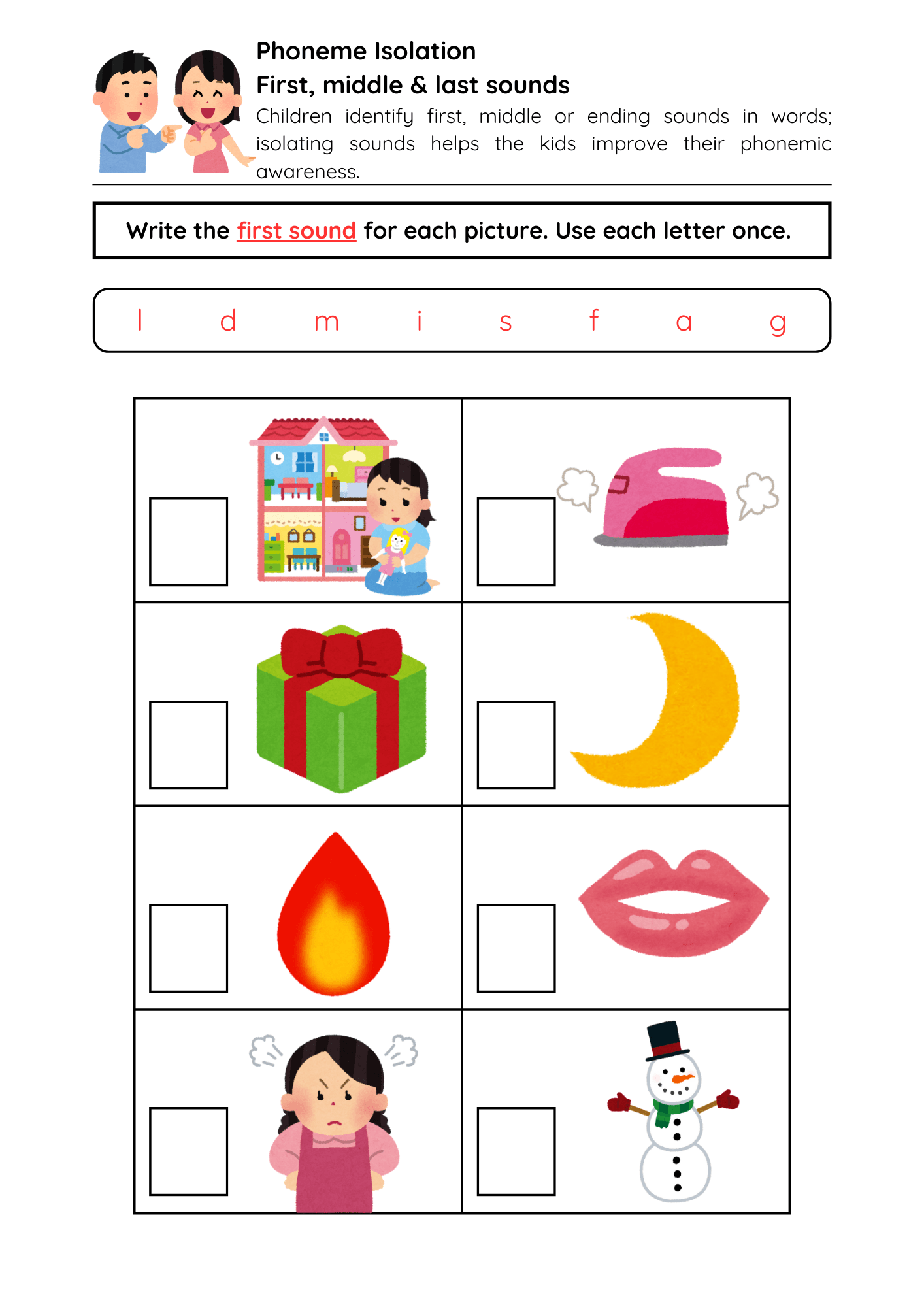Ending M Sound Worksheets For Kindergarten Words That Start With The