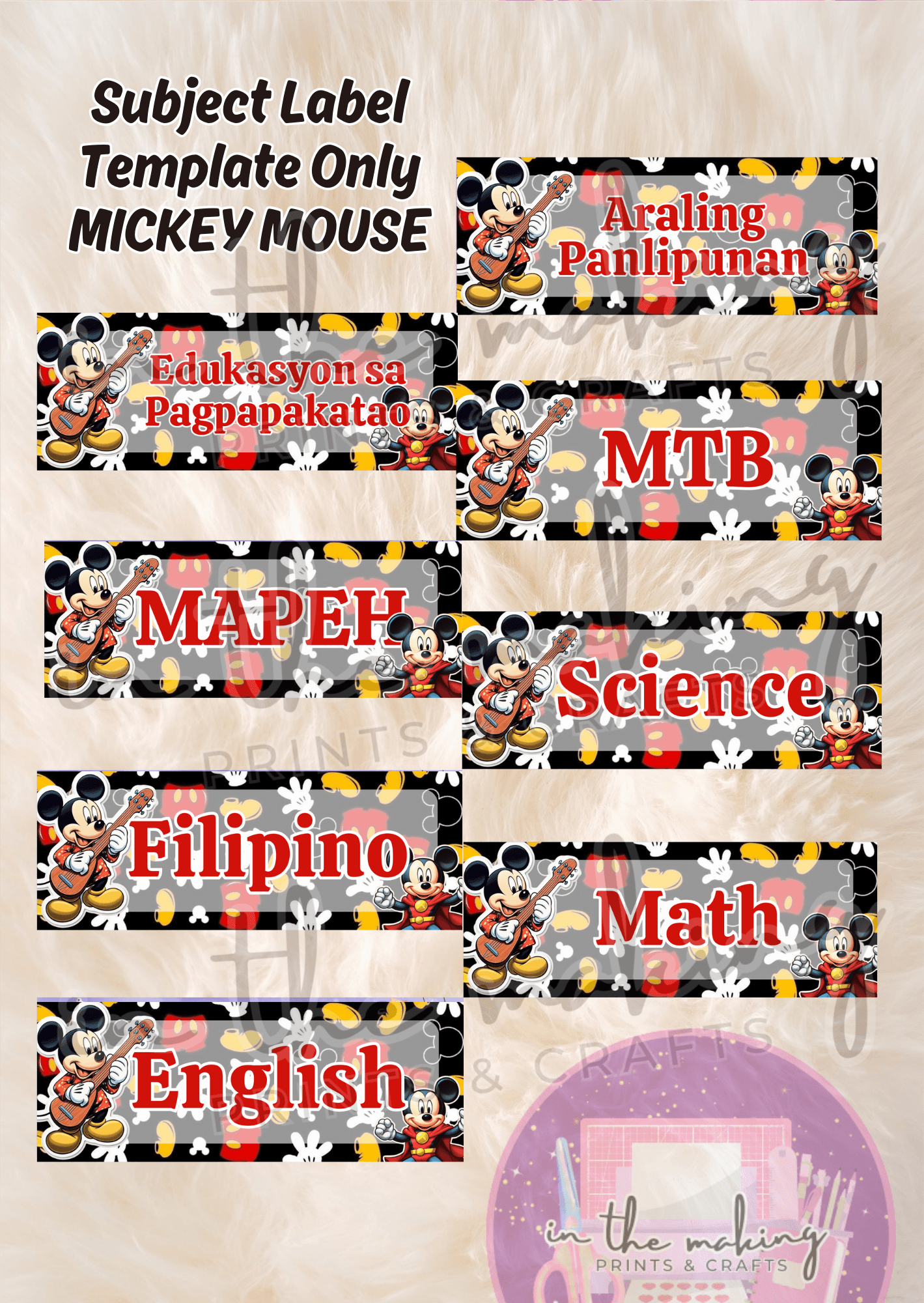 Mickey Mouse Label Template
