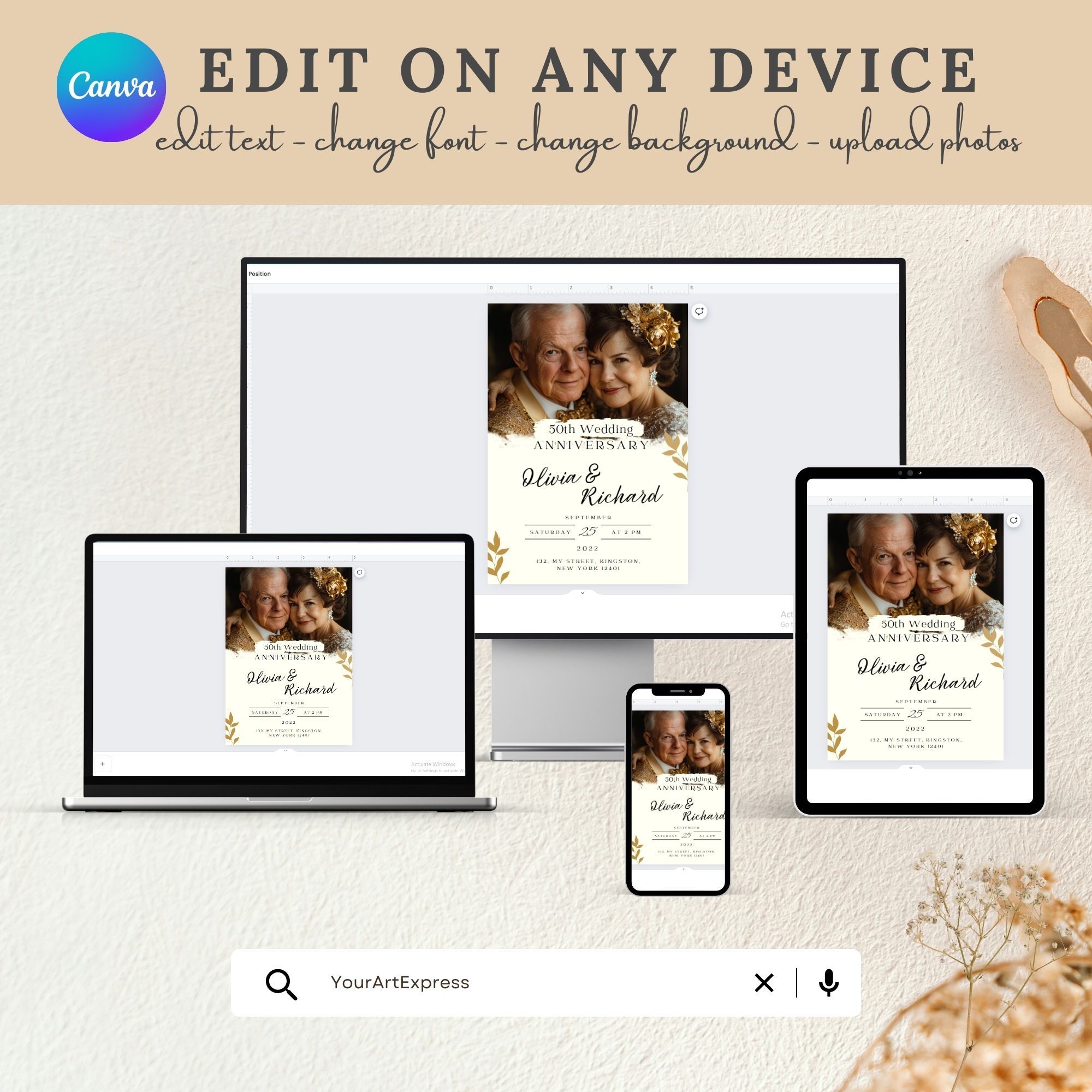 50th Wedding Anniversary Program Outline Personalised Golden Wedding