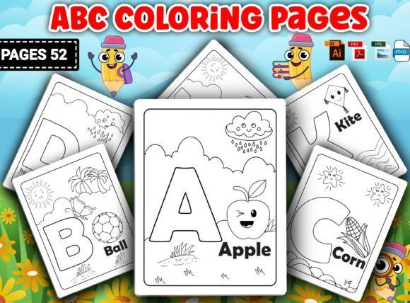 cute alphabet coloring pages printable