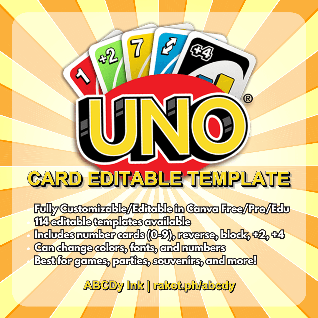 Uno Card Game Template His New Game: “put Cards In The Middle Until