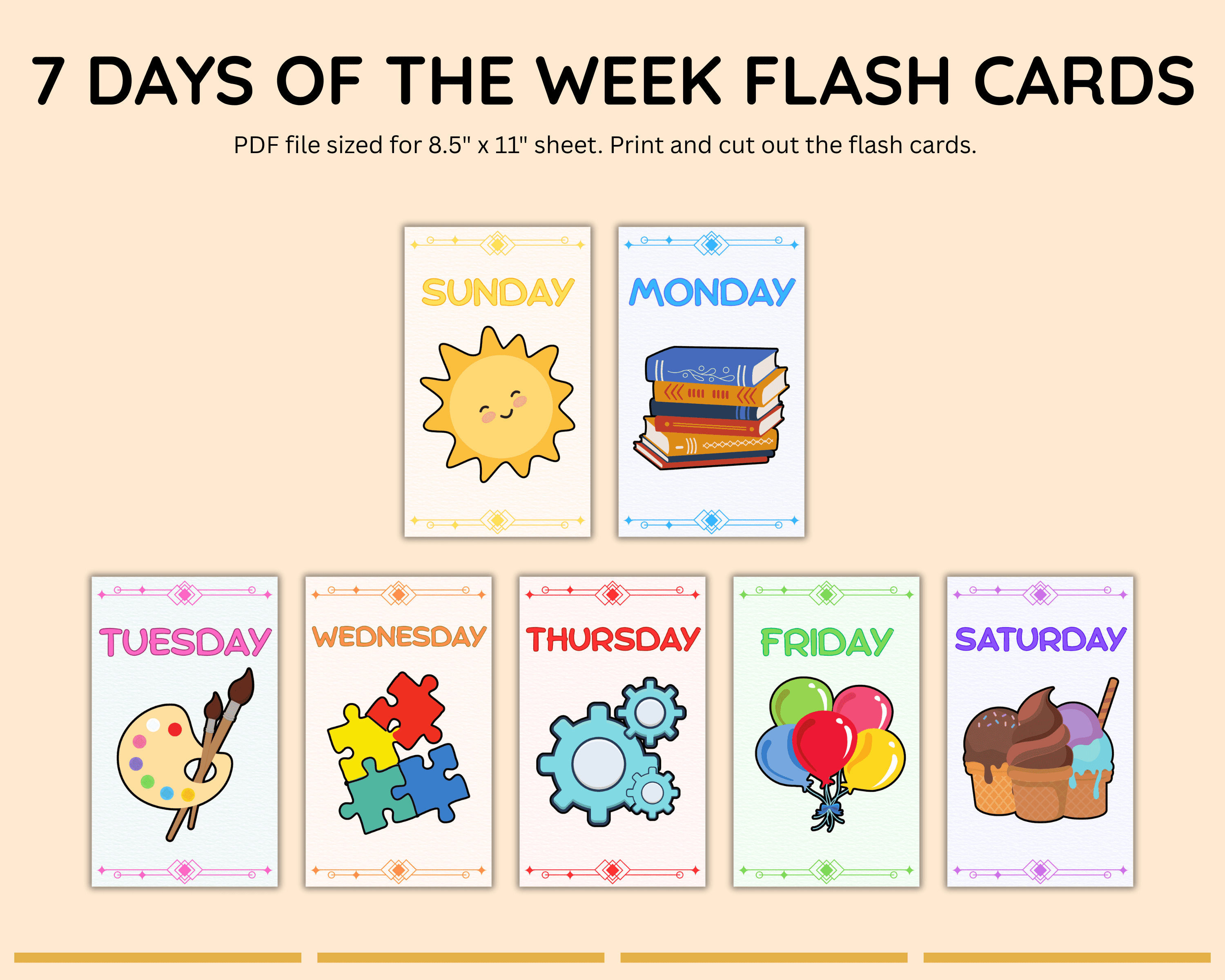Days Of The Week Printable Cards