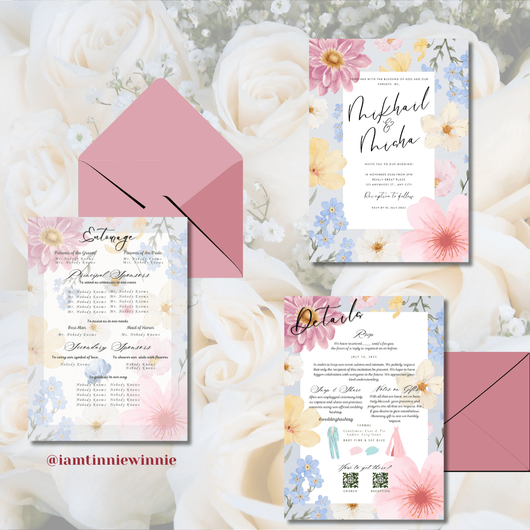 Pastel Wedding Invites