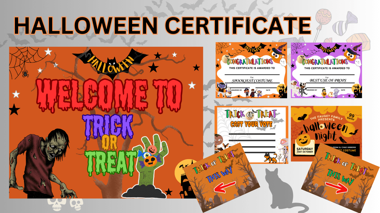 Halloween Certificate Templates Halloween Costume Award Certificates