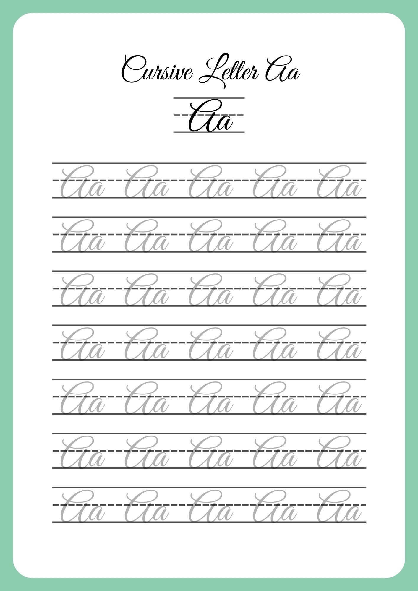 Cursive Alphabet Letters A Z