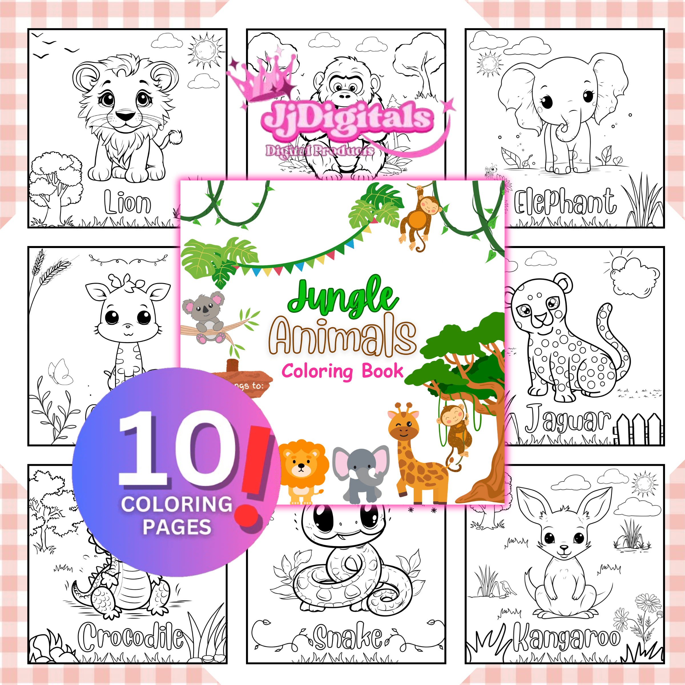 Jungle Animal Coloring Pages Printable