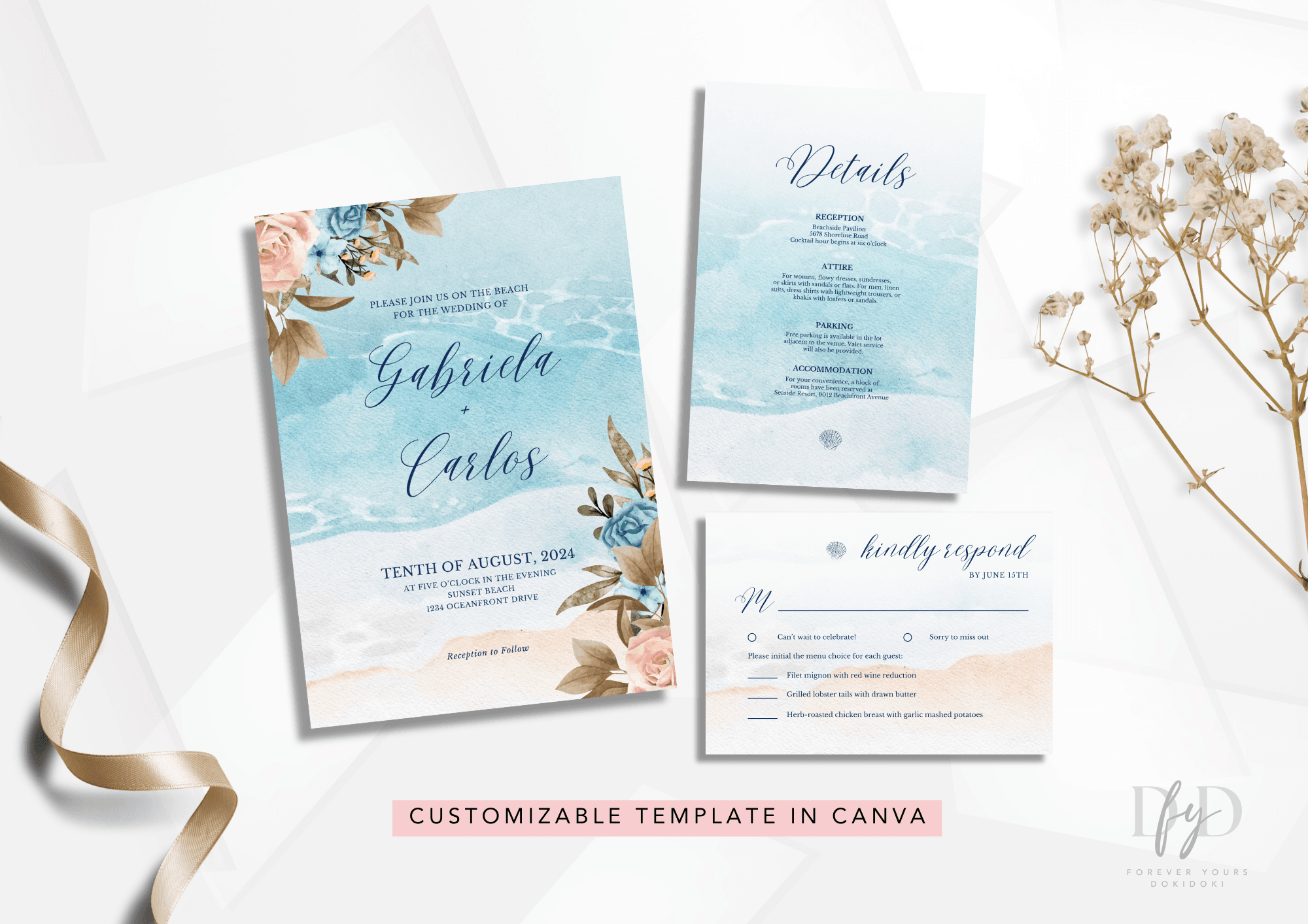 Wedding Invitation Ideas Beach Watercolor Beach Wedding Invitations,