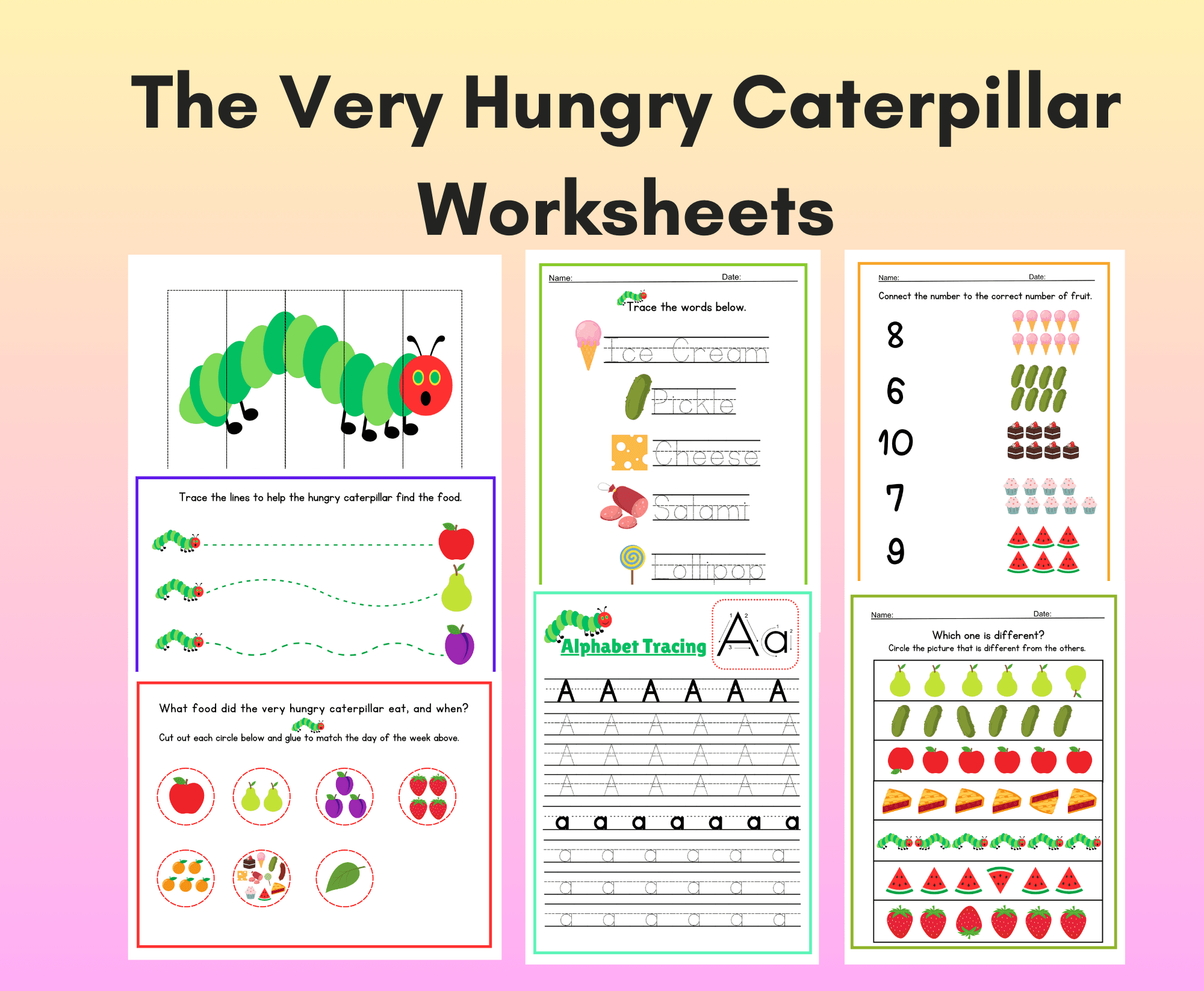 Catapillar Preschool Alphabet Worksheets Alphabet Caterpillar Stock