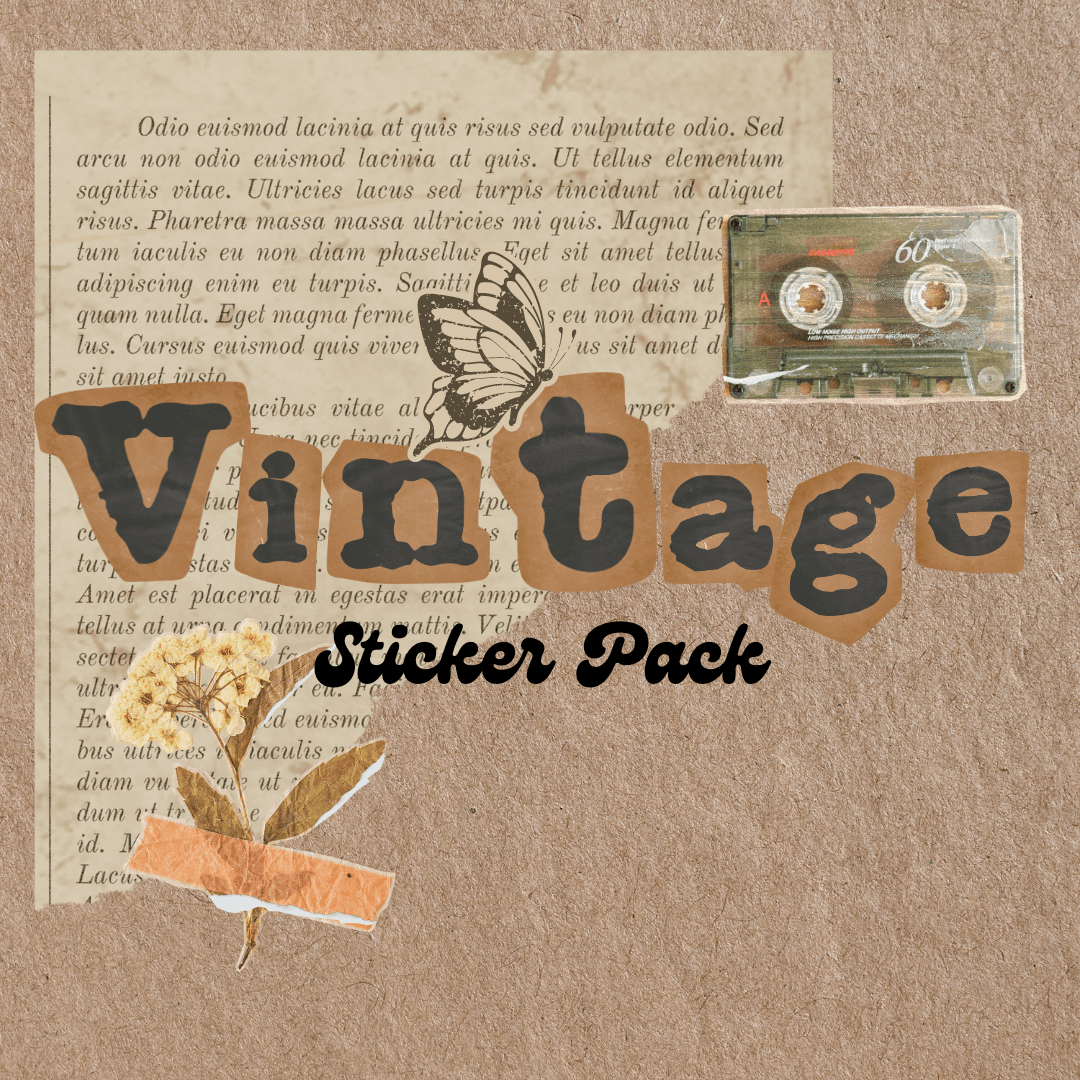 Brown Sticker Set Printable Sticker Aesthetic Sticker Vintage