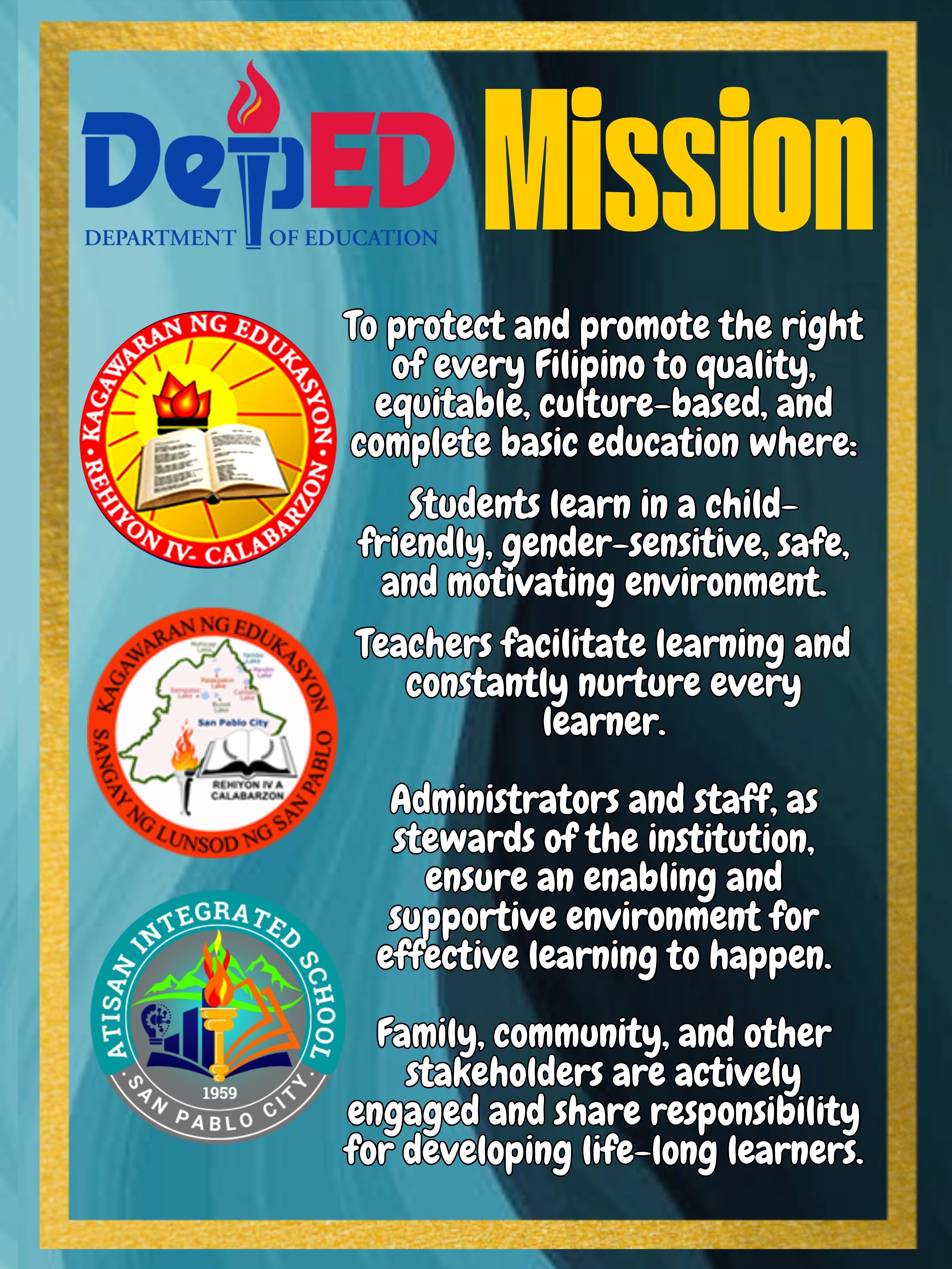 Vision Mision Core Values And Mandate Deped Cavite