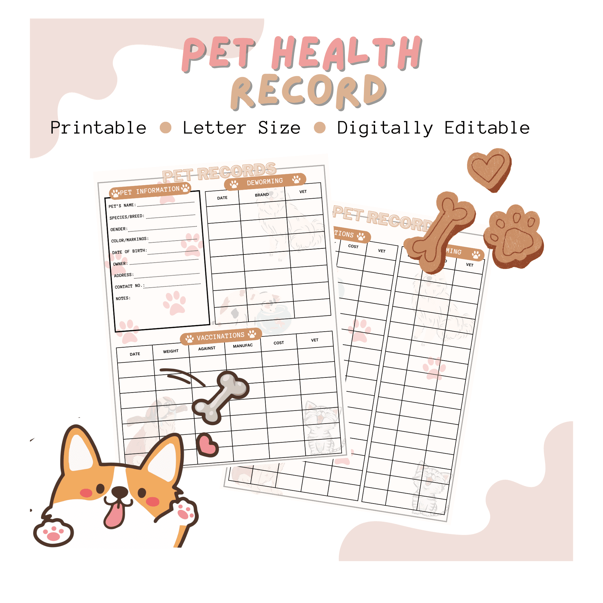 Printable Pet Health Charts