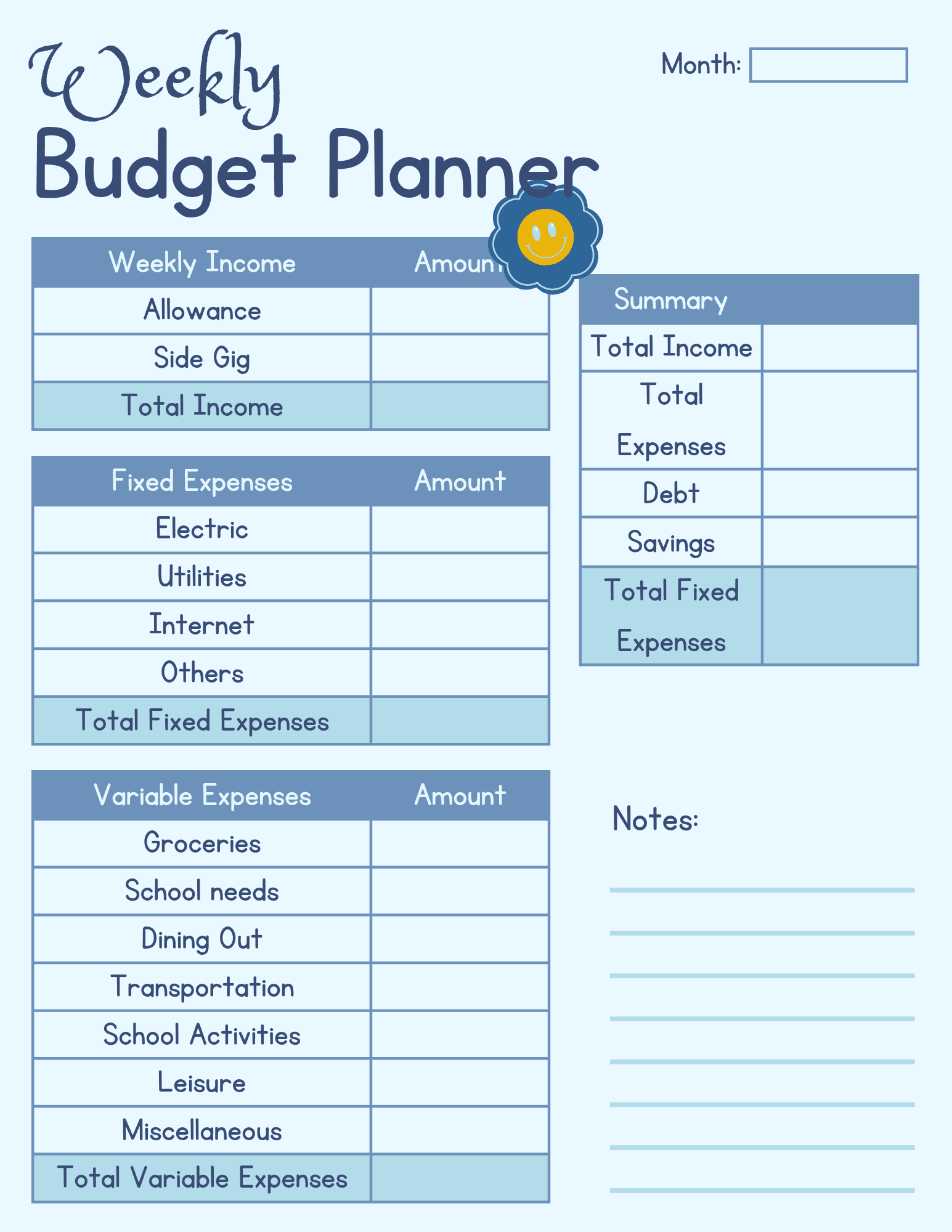 Student Budget Spreadsheet Free Monthly Budget Templates