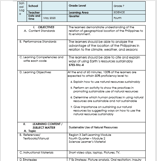 Types Of Lesson Plan Deped - Infoupdate.org