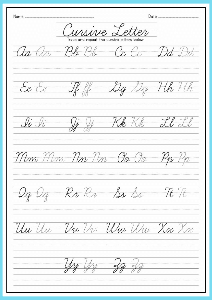 How To Trace Cursive Letters - Infoupdate.org