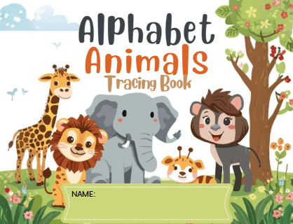 Animals Alphabet Uppercase Tracing Activities Workbook for Kids by ...