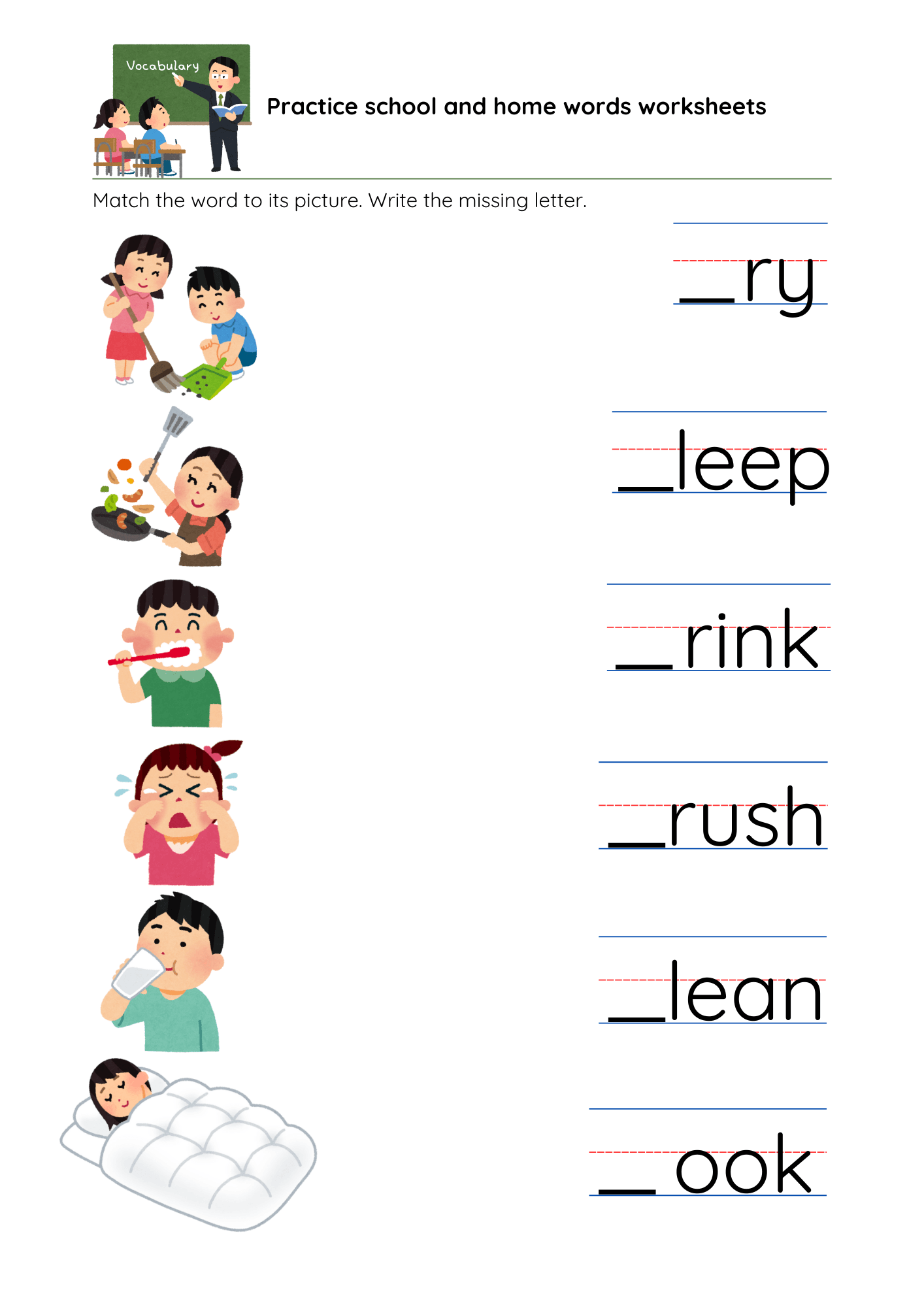 Vocabulary Review Worksheets