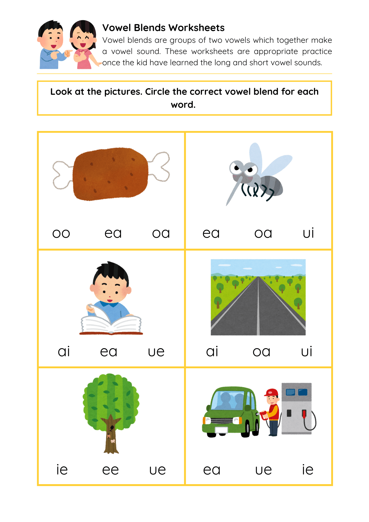 Vowel Blends Worksheets Vowel Blends: "ie" And "ei" | Worksheet