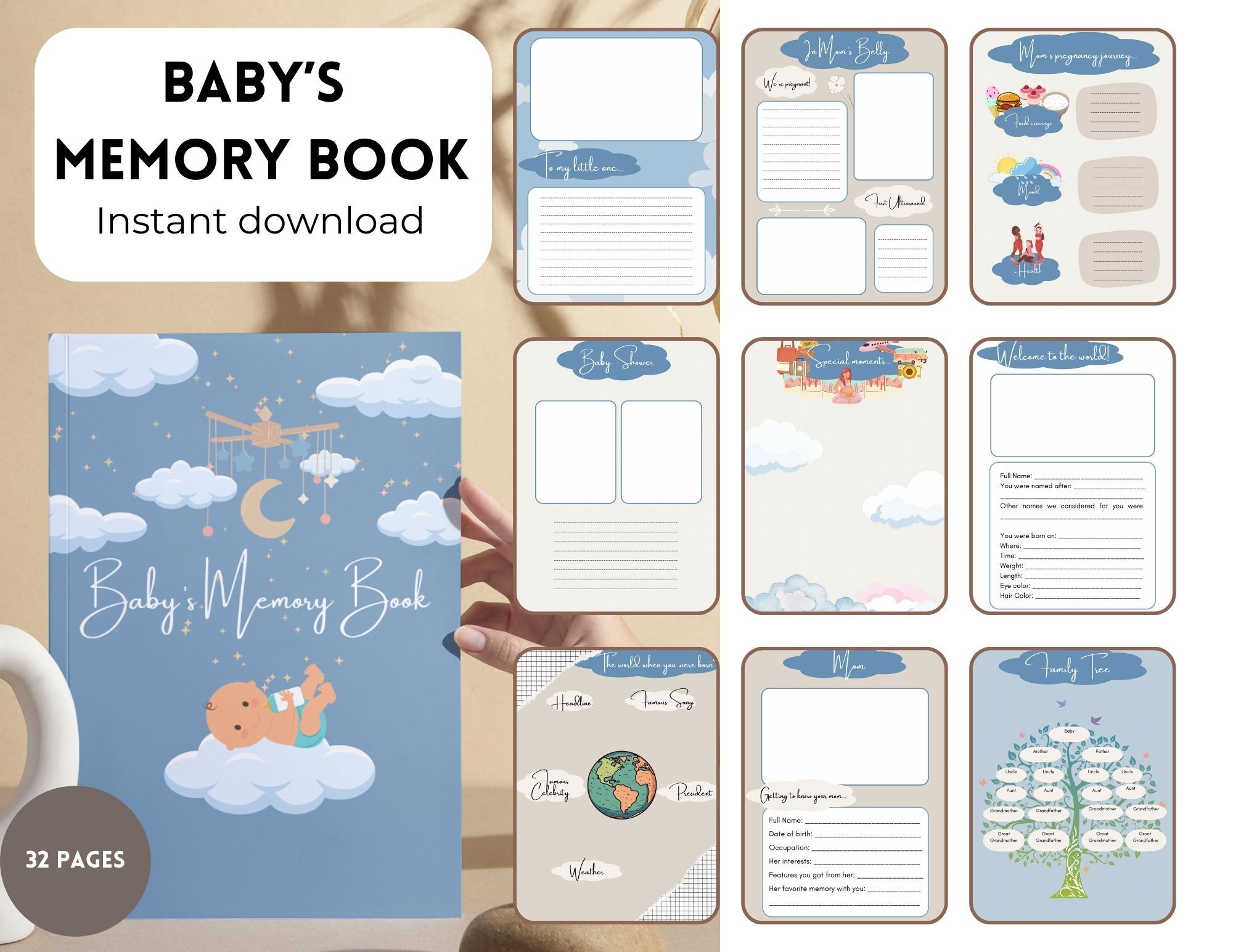 Baby Memory Book Printable Pages Baby Book / Printable — Kobie Moore