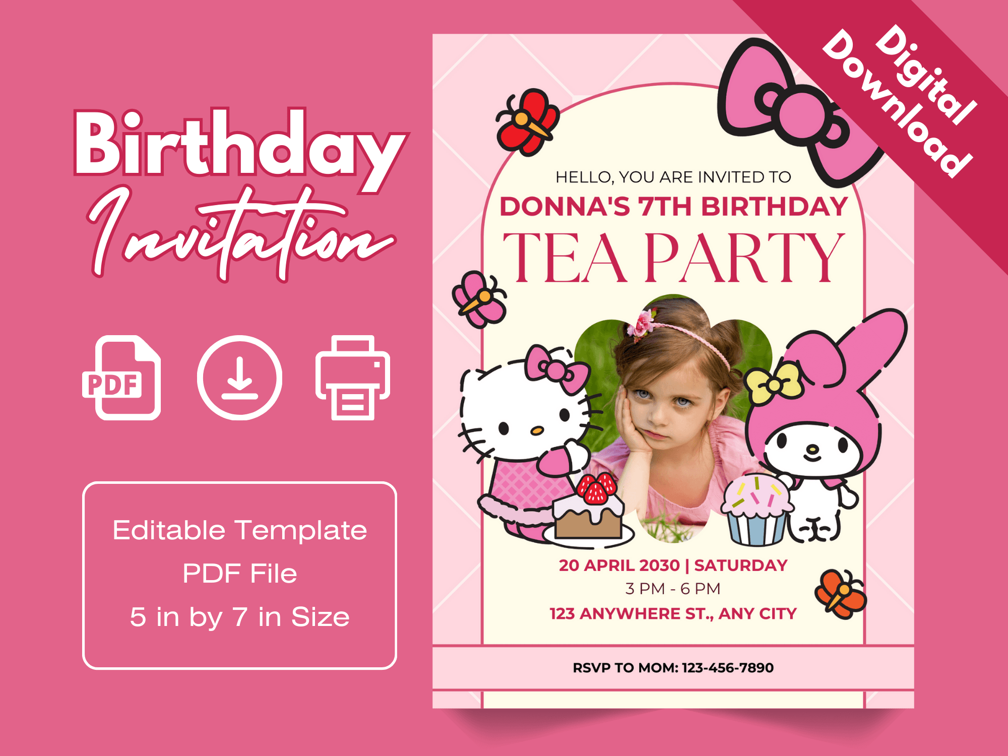 Hello Kitty Birthday Invite Designs Free Hello Kitty Invitation