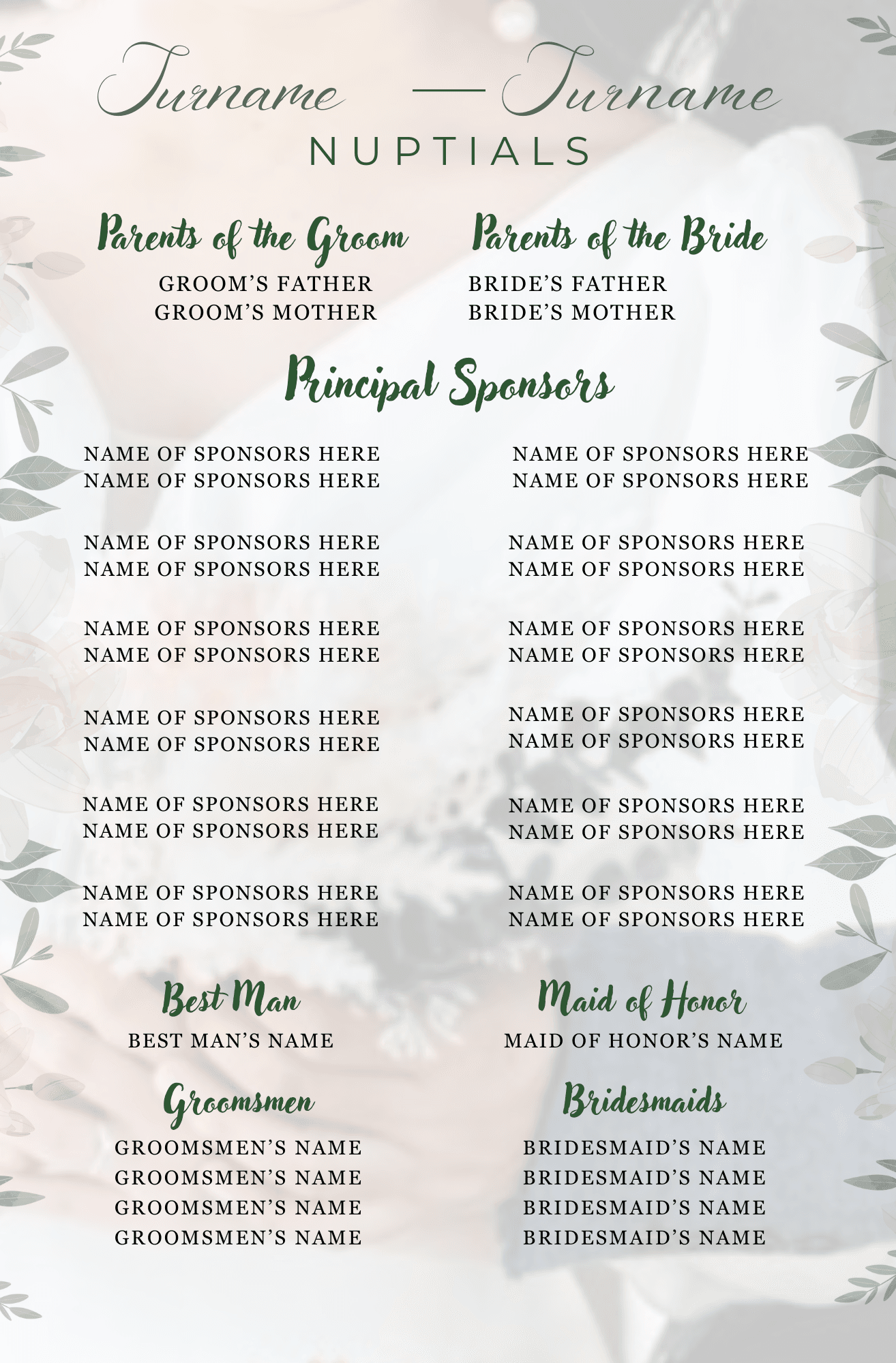 Wedding sponsors list 60 photos - Astyledwedding.com