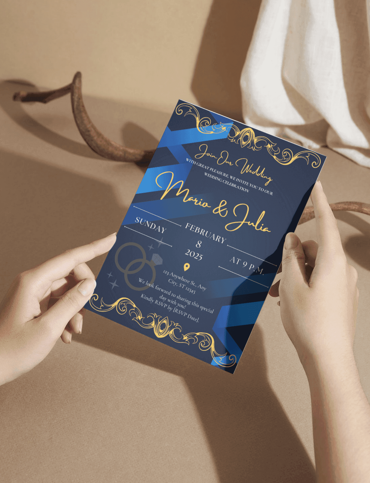 Royal Blue Invitation Templates Wedding Invitation Template Download