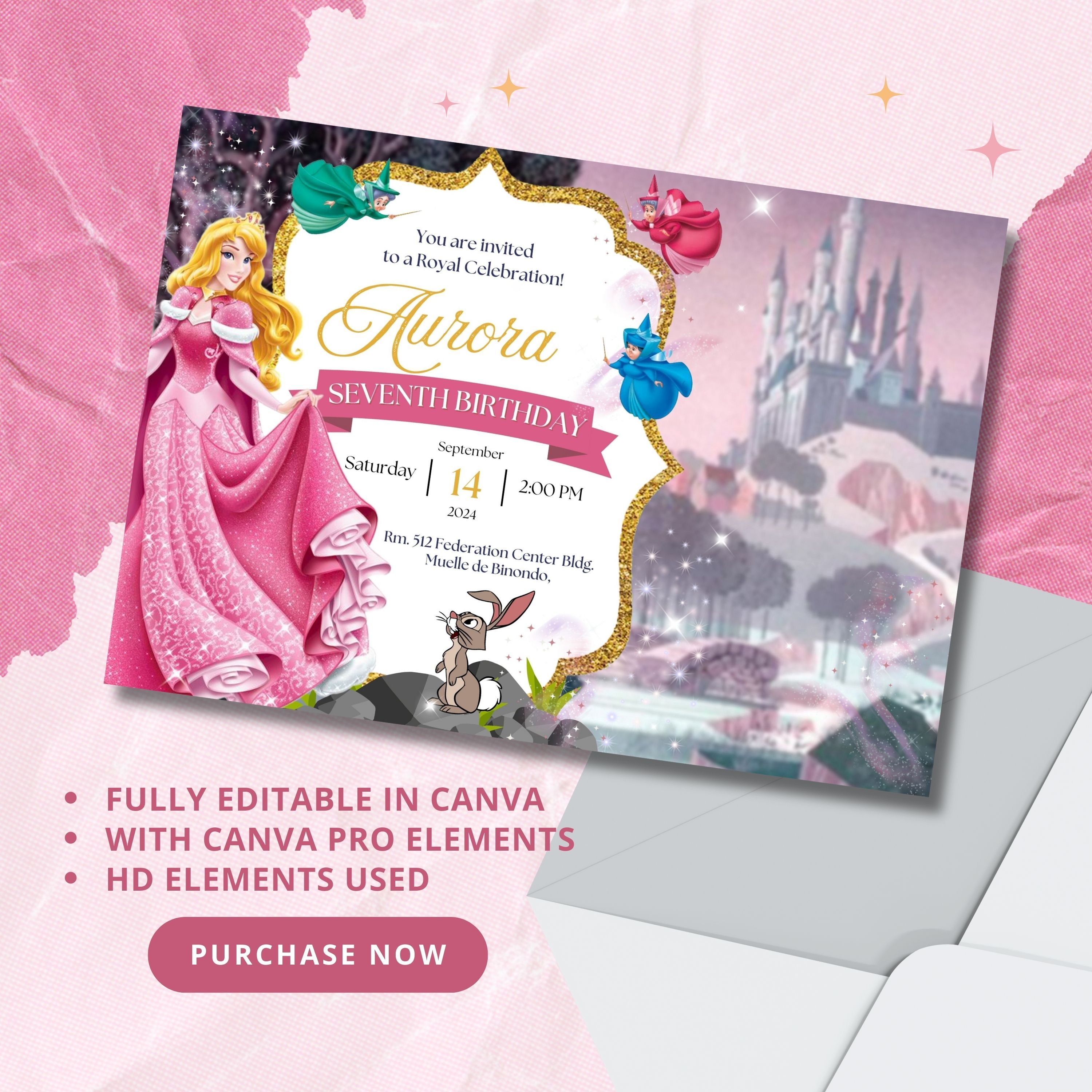 Disney Sleeping Beauty Invitations Sleeping Beauty Invitations Etsy