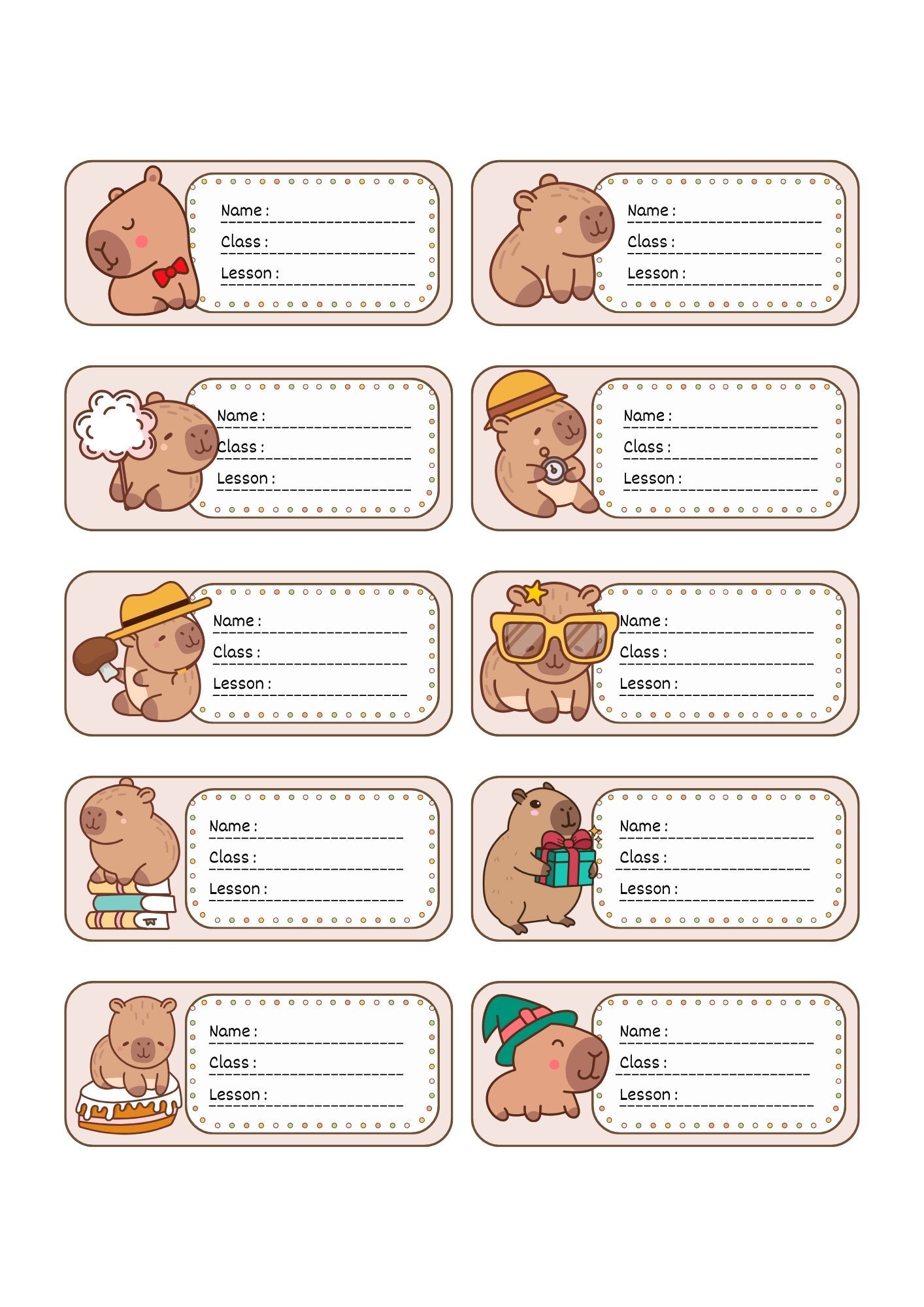 Bear Name Tags