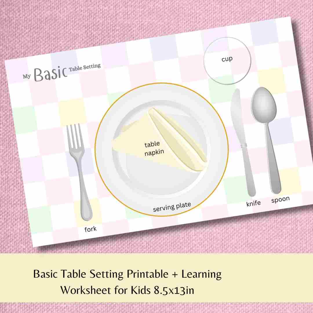 Table Setting Worksheet Activity Girls: T Party | What I Get Myself