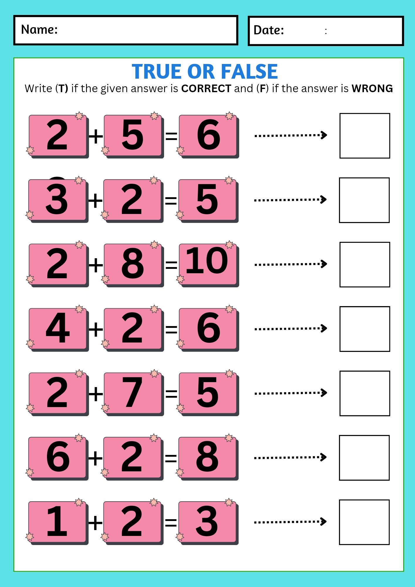 5 Year Old Numbers Worksheet