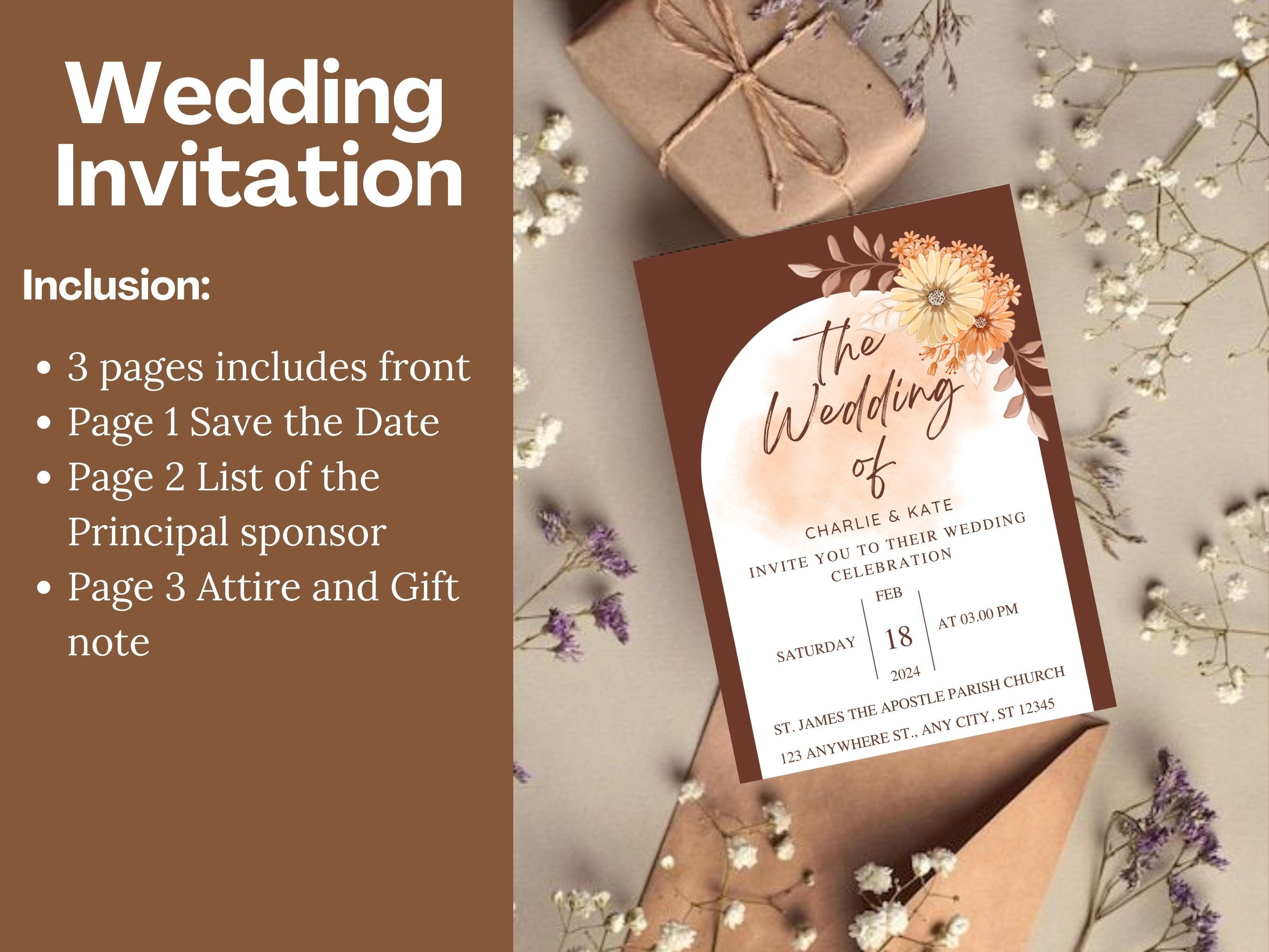 Sponsor Wedding Invitation Watercolor Caribbean St Lucia Wedding