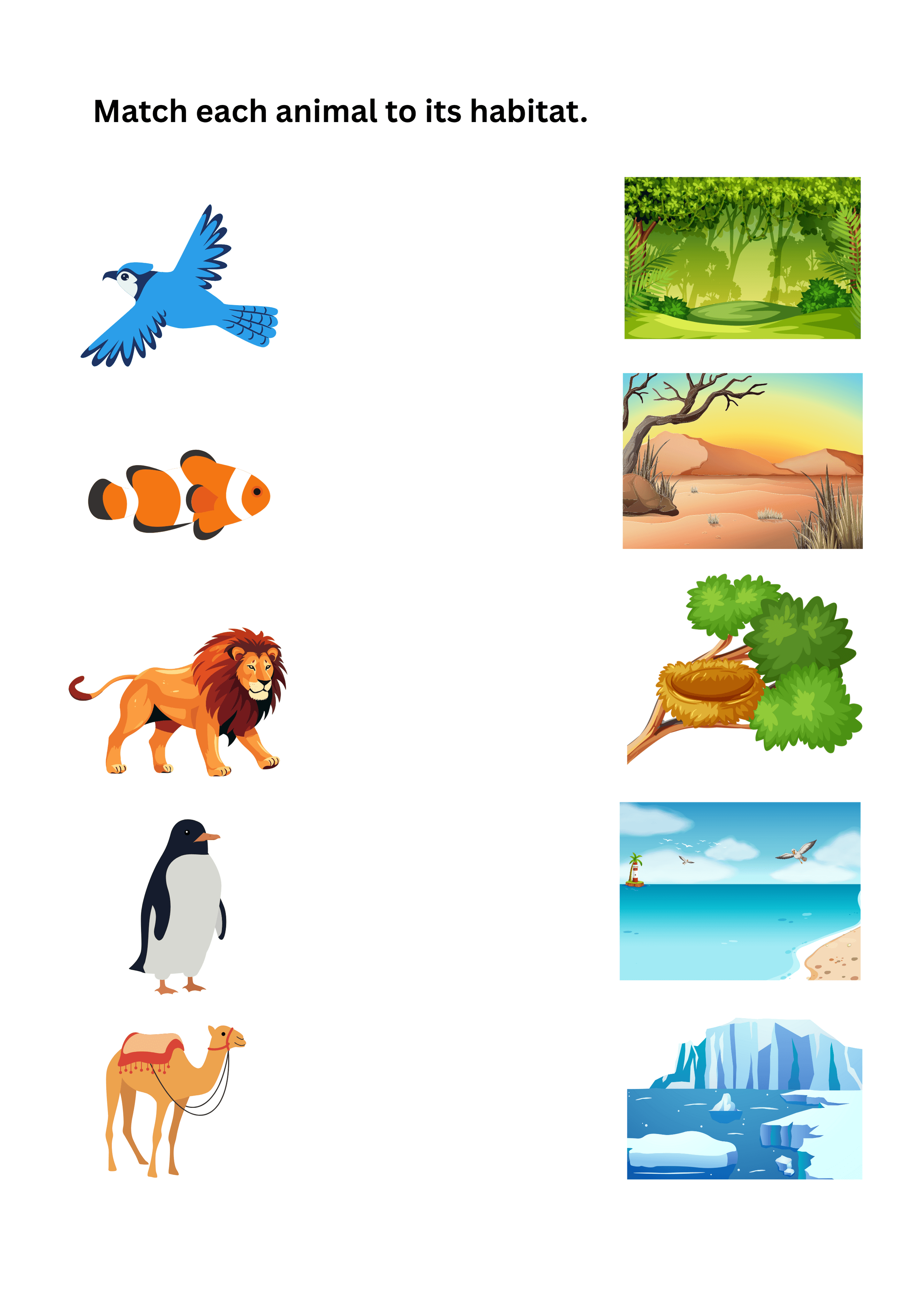 Animal Habitat Worksheets For Grade 2