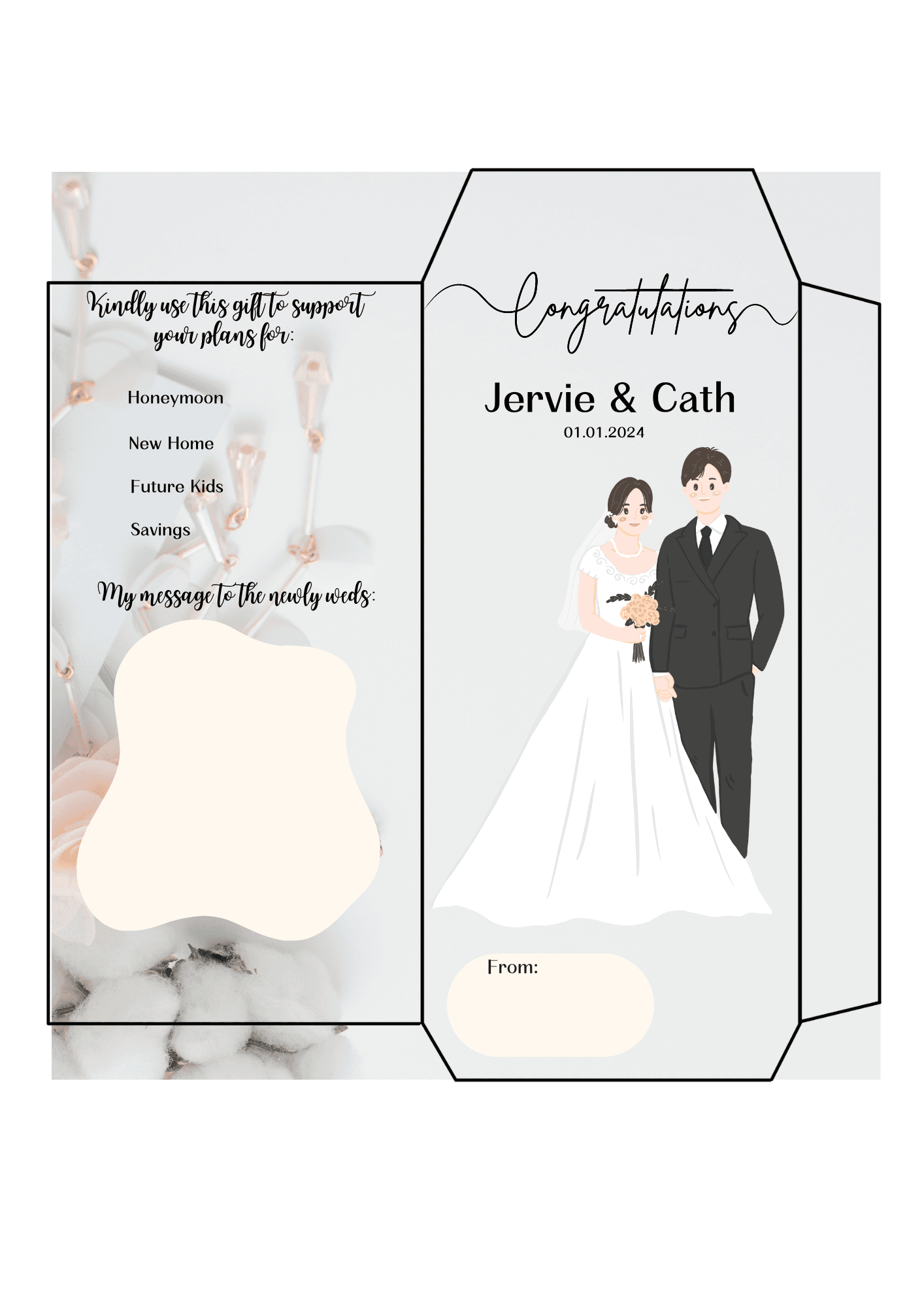 Money Envelope For Wedding Floral Print Origami Money Envelopes,