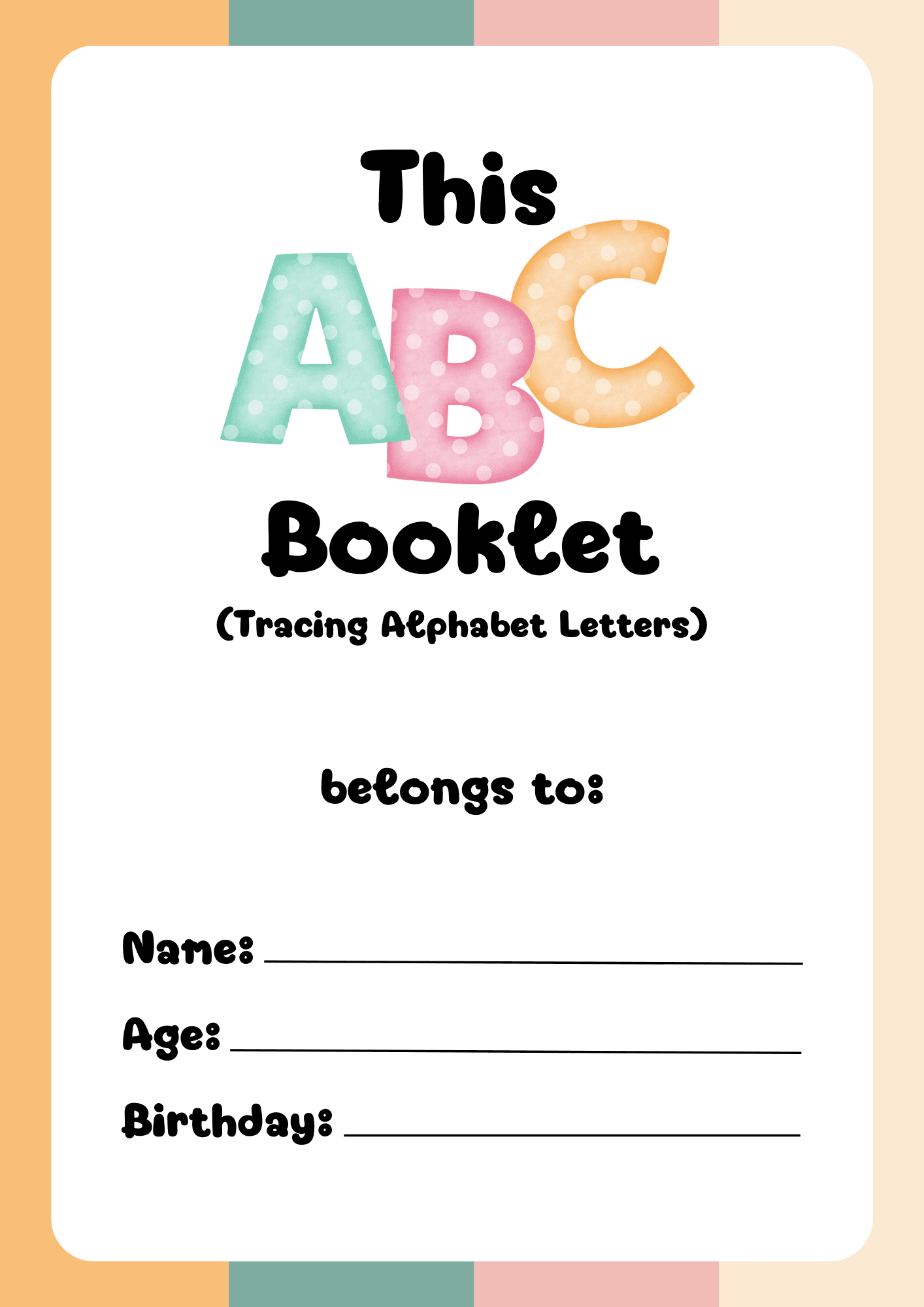 Abc Booklet Template