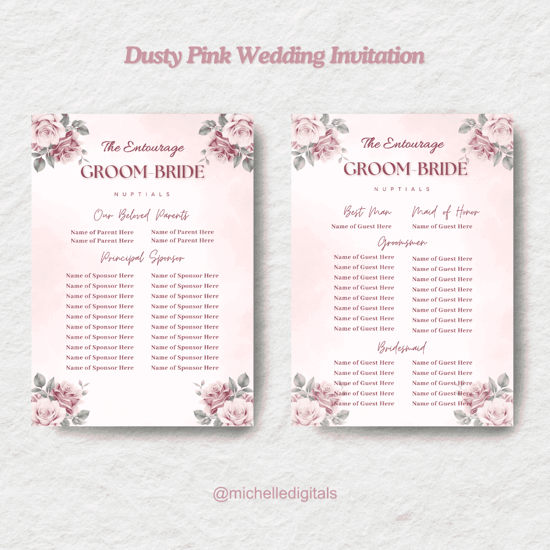 List Sponsors Wedding Invitation