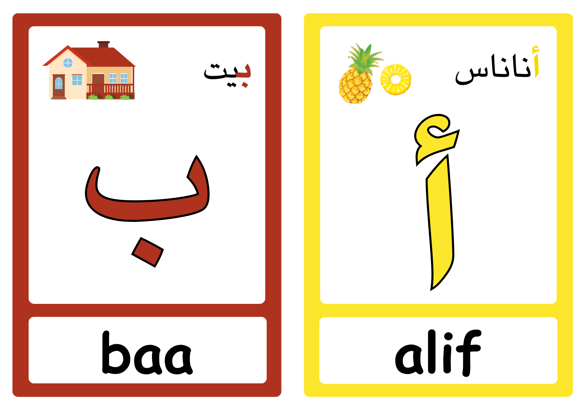 Arabic Alphabet Flash Cards Printable Clarissa055: Arabic Words