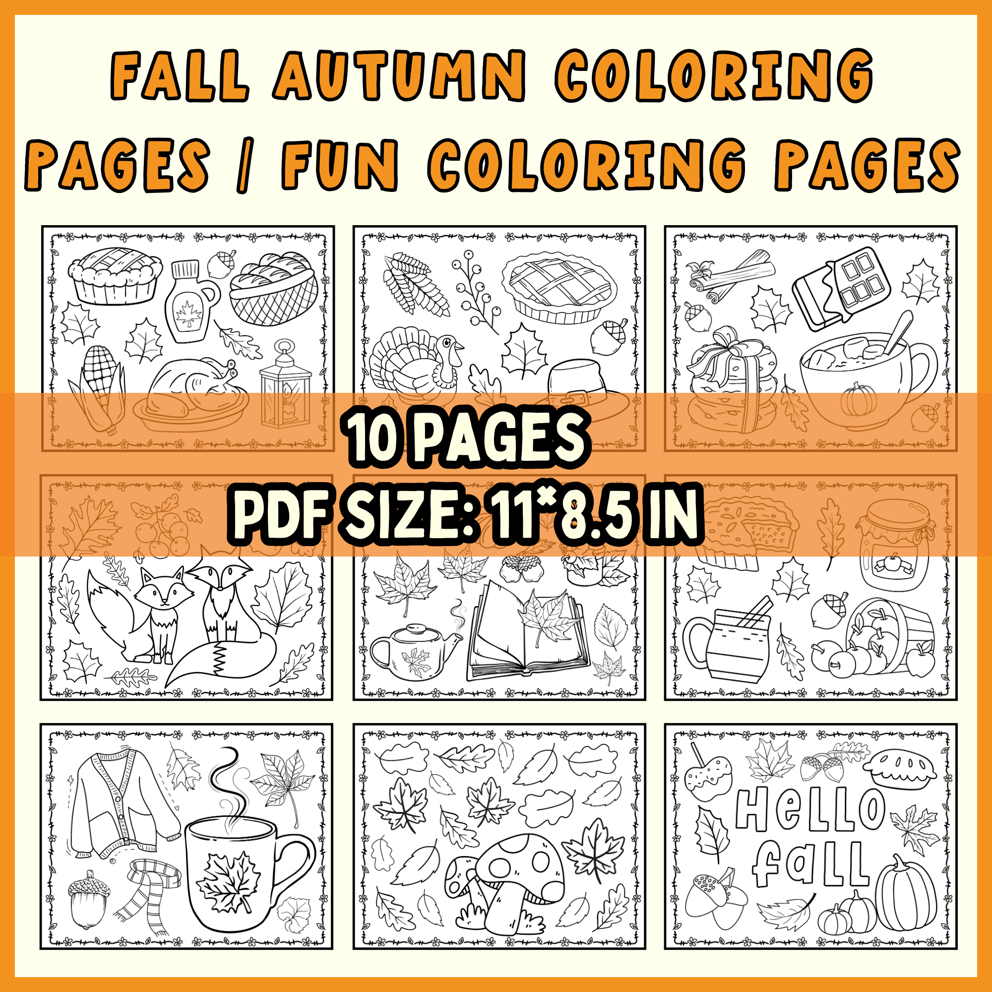 November Harvest Coloring Sheets