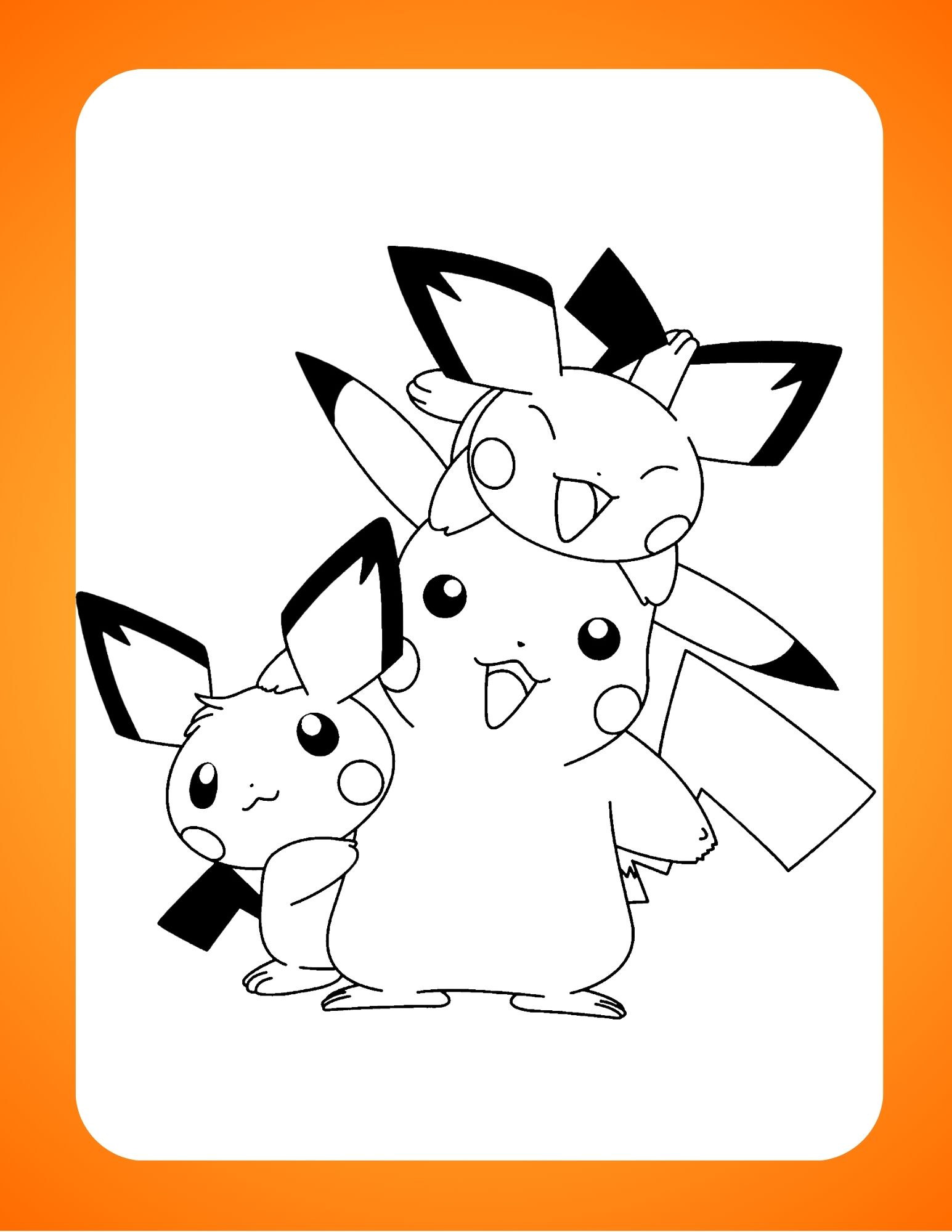 Pikachu En Pichu Kleurplaten Pokémon Groep Kleurplaat24