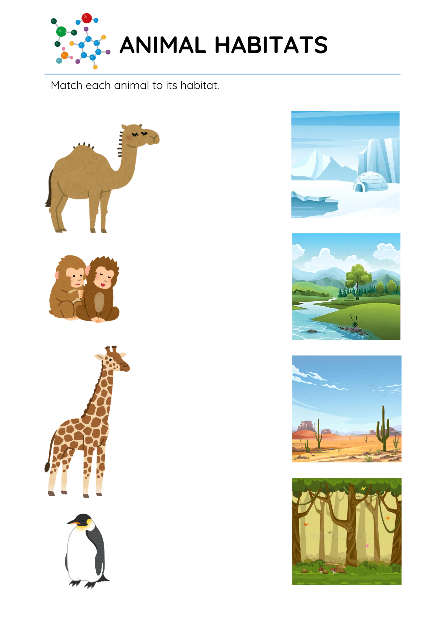 Animal Habitat Worksheets For Kindergarten 614011 | Animal Habitat