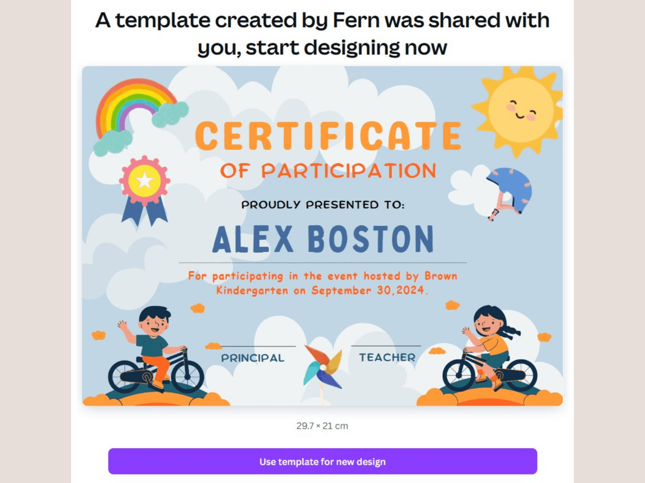 Participation Certificate For Kids Free Certificate Of Participation