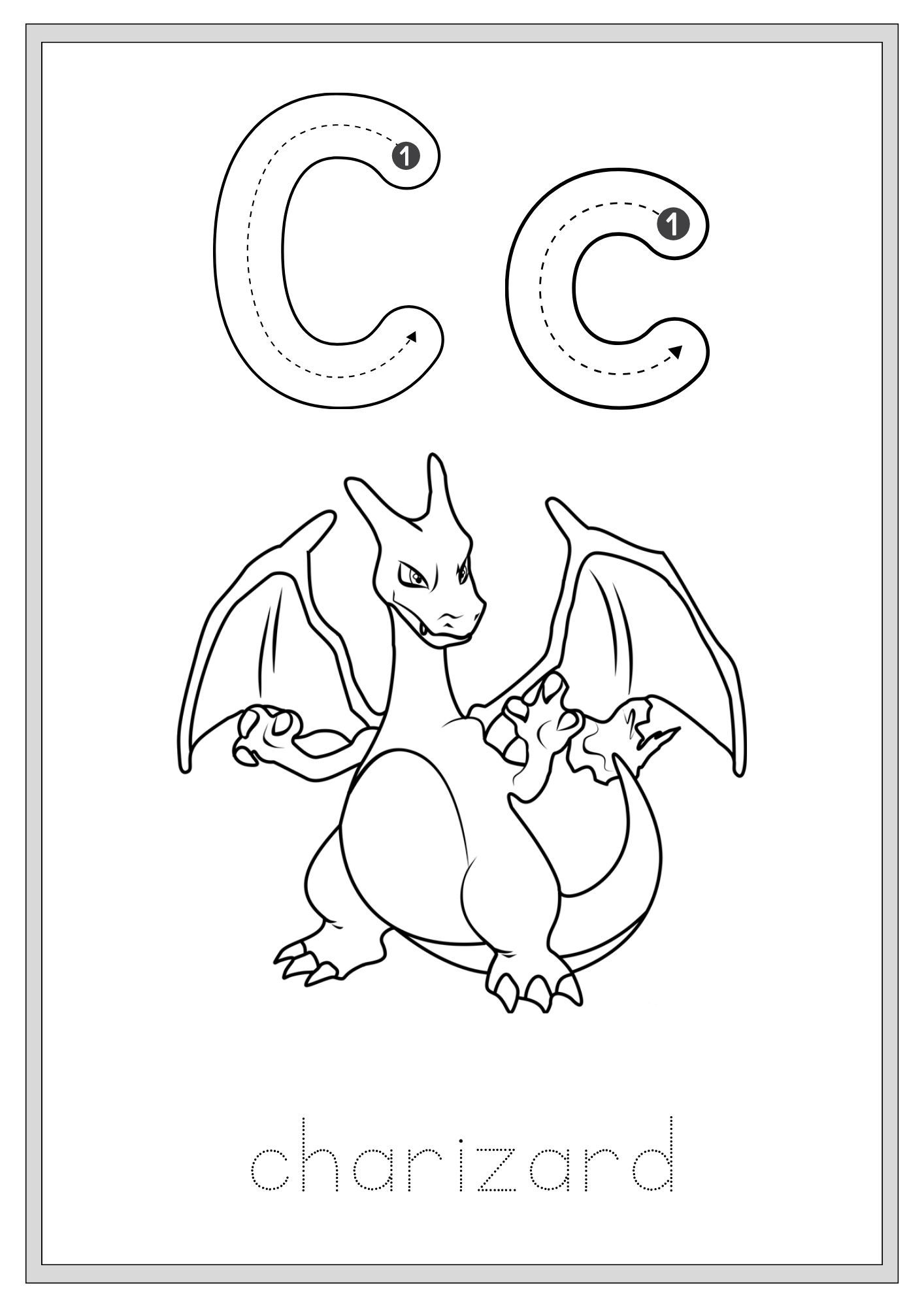 Pokemon Charizard Coloring Page 01 Coloring Page Central